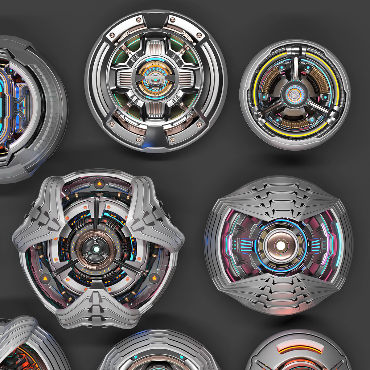 Sci Fi Kitbash 2 subdivision ready 3D model | CGTrader