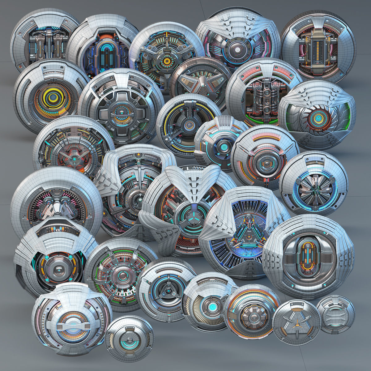 Sci Fi Kitbash 2 subdivision ready 3D model | CGTrader