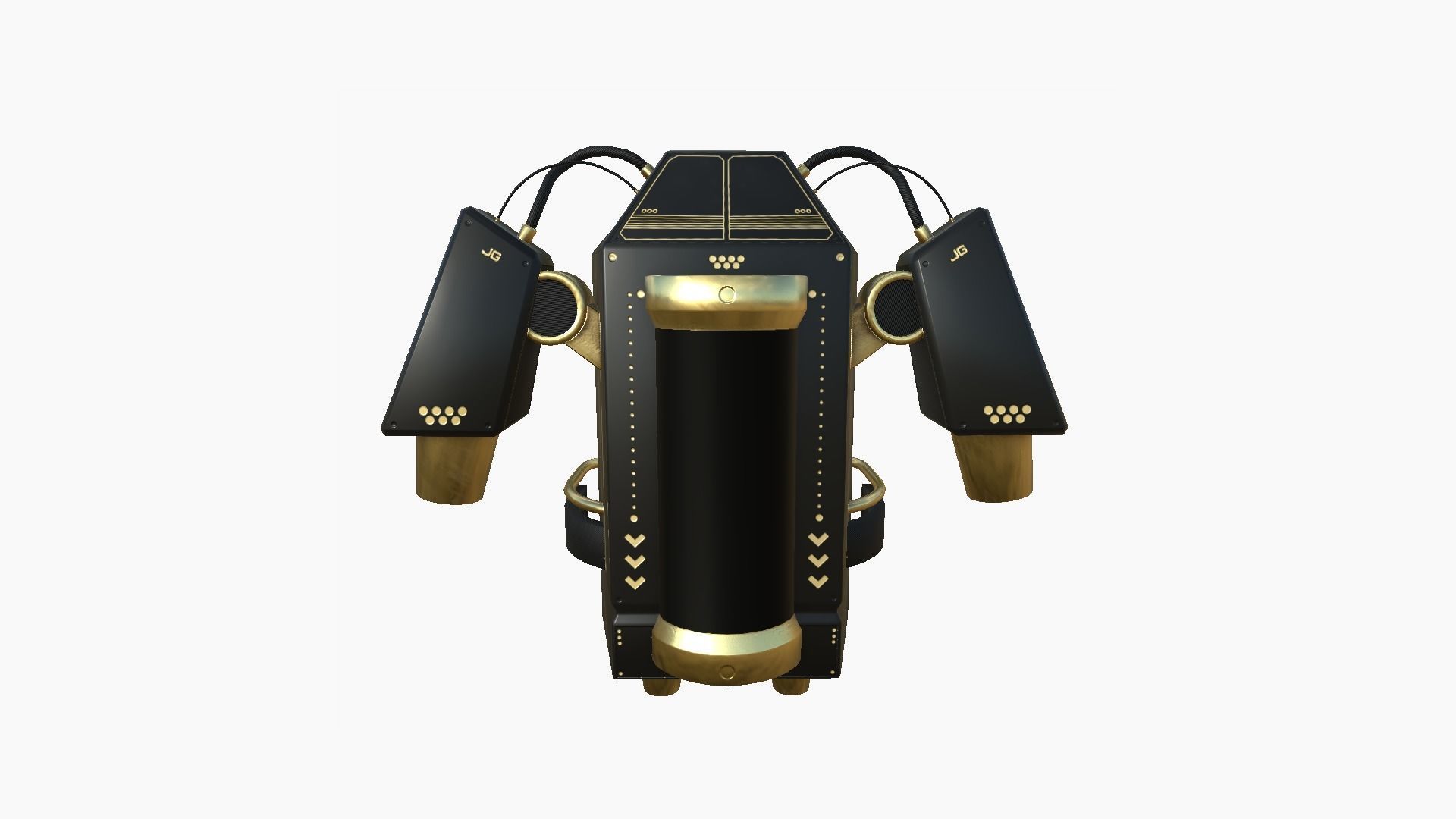 3D model Jetpack G02 Black Golden - SciFi Character Design VR / AR ...