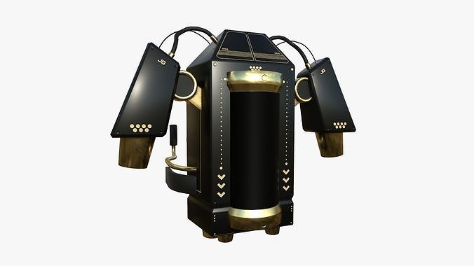 3D model Jetpack G02 Black Golden - SciFi Character Design VR / AR ...