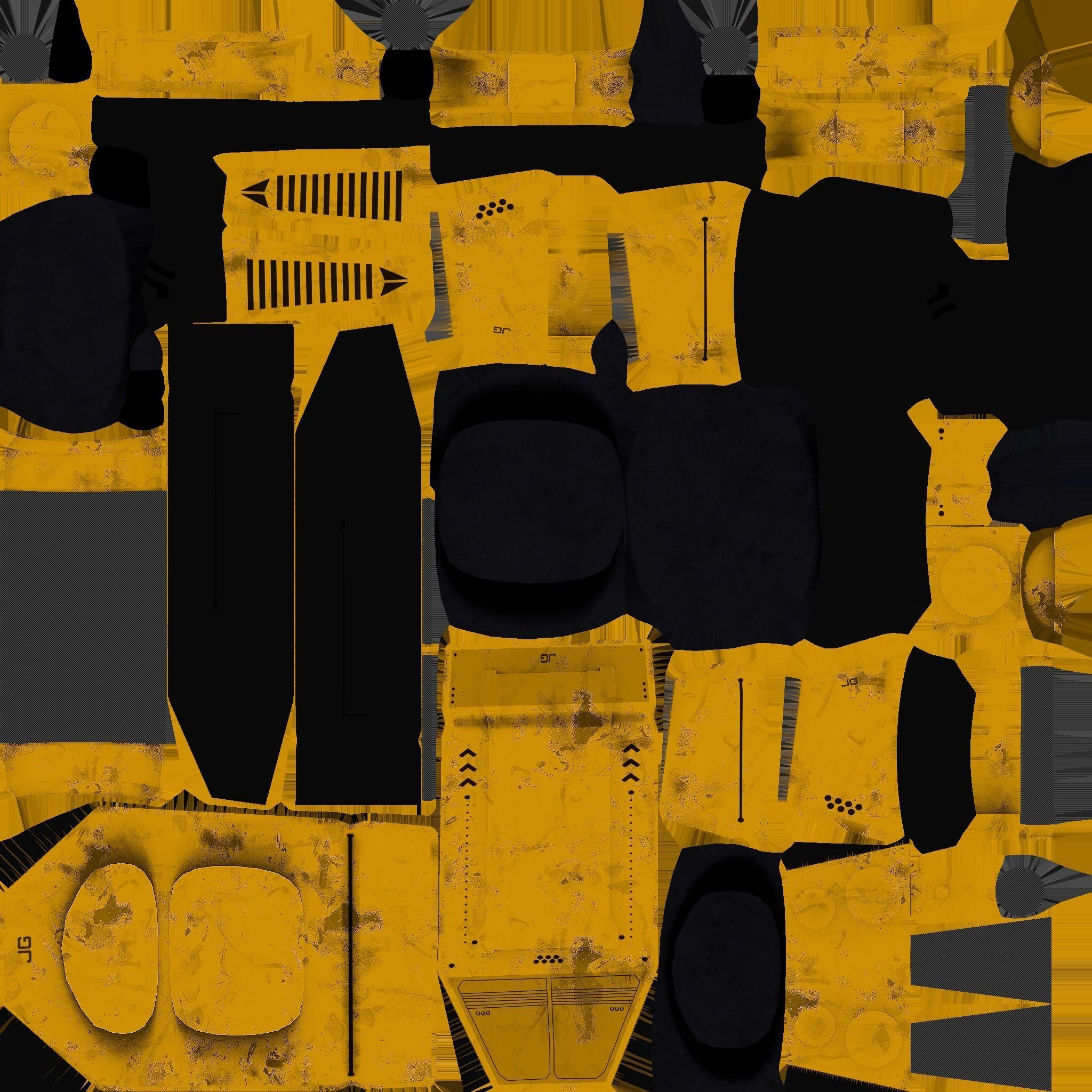 3D model Jetpack G03 Yellow Black - SciFi Character Design VR / AR ...