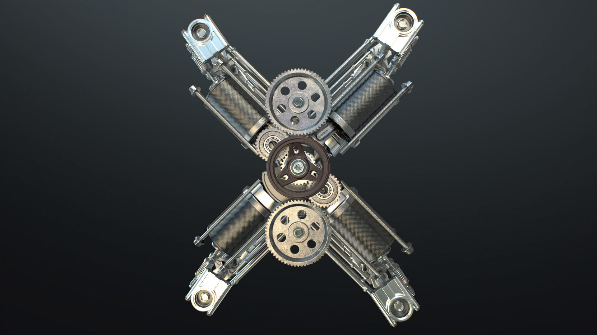 X12 Engine Working Animated 3D model animated rigged | CGTrader