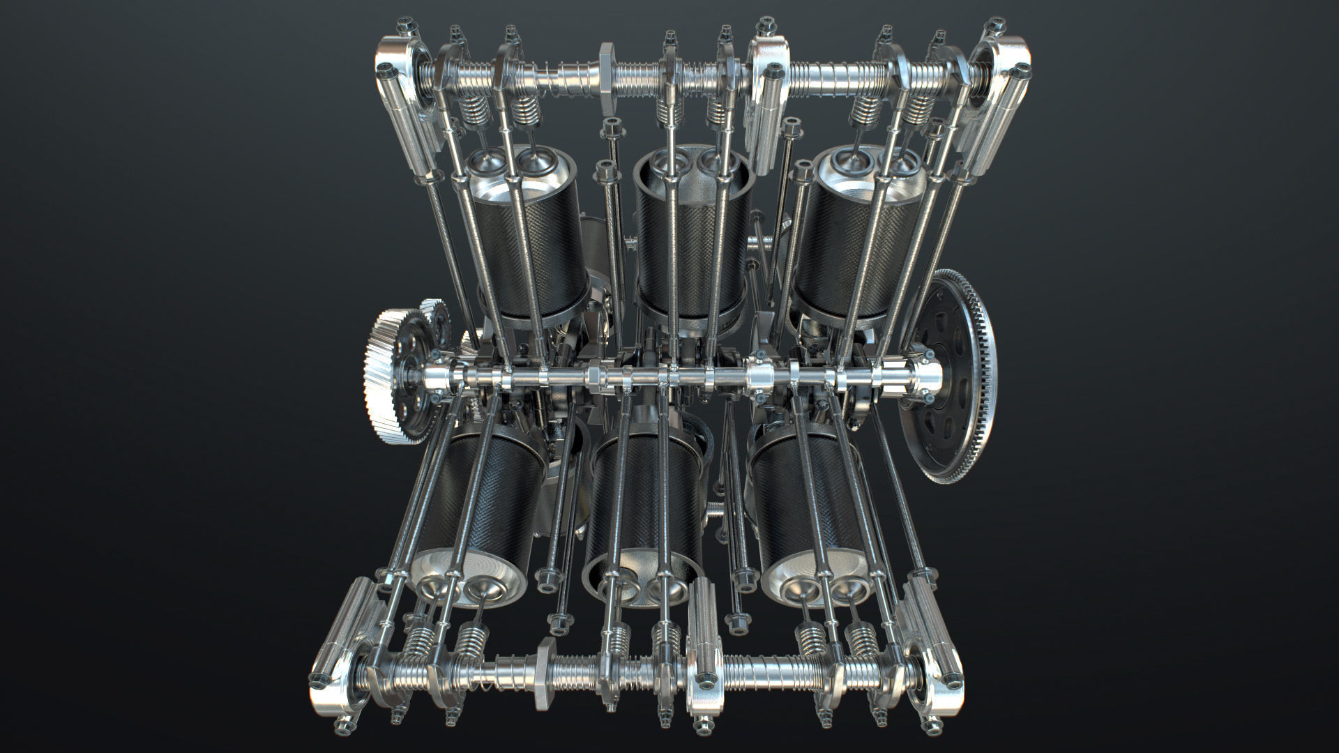 X12 Engine Working Animated 3D model animated rigged | CGTrader
