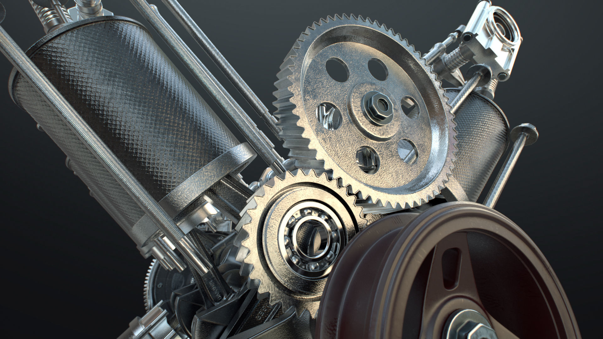 X12 Engine Working Animated 3D model animated rigged | CGTrader