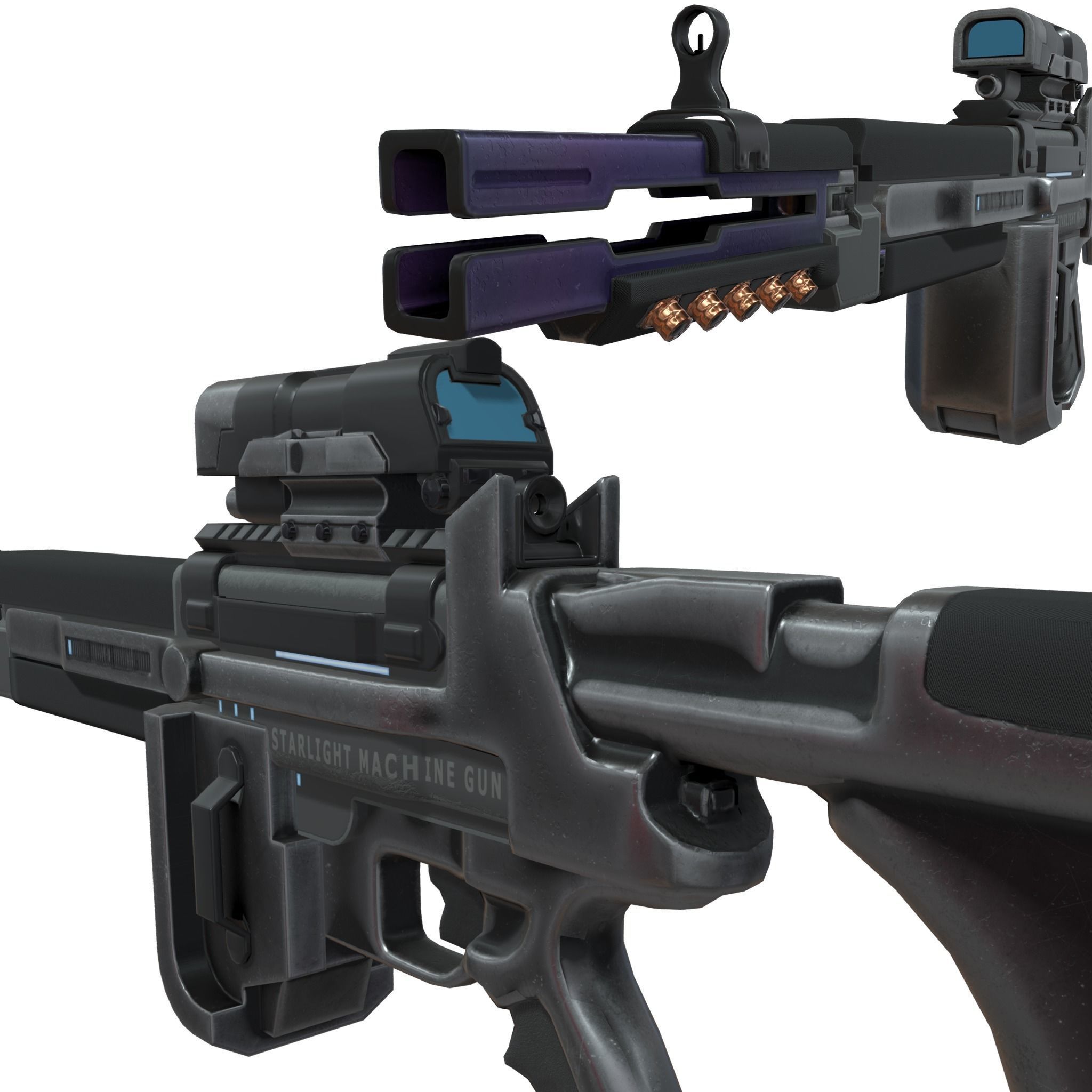 3D model Sci-Fi LMG VR / AR / low-poly | CGTrader