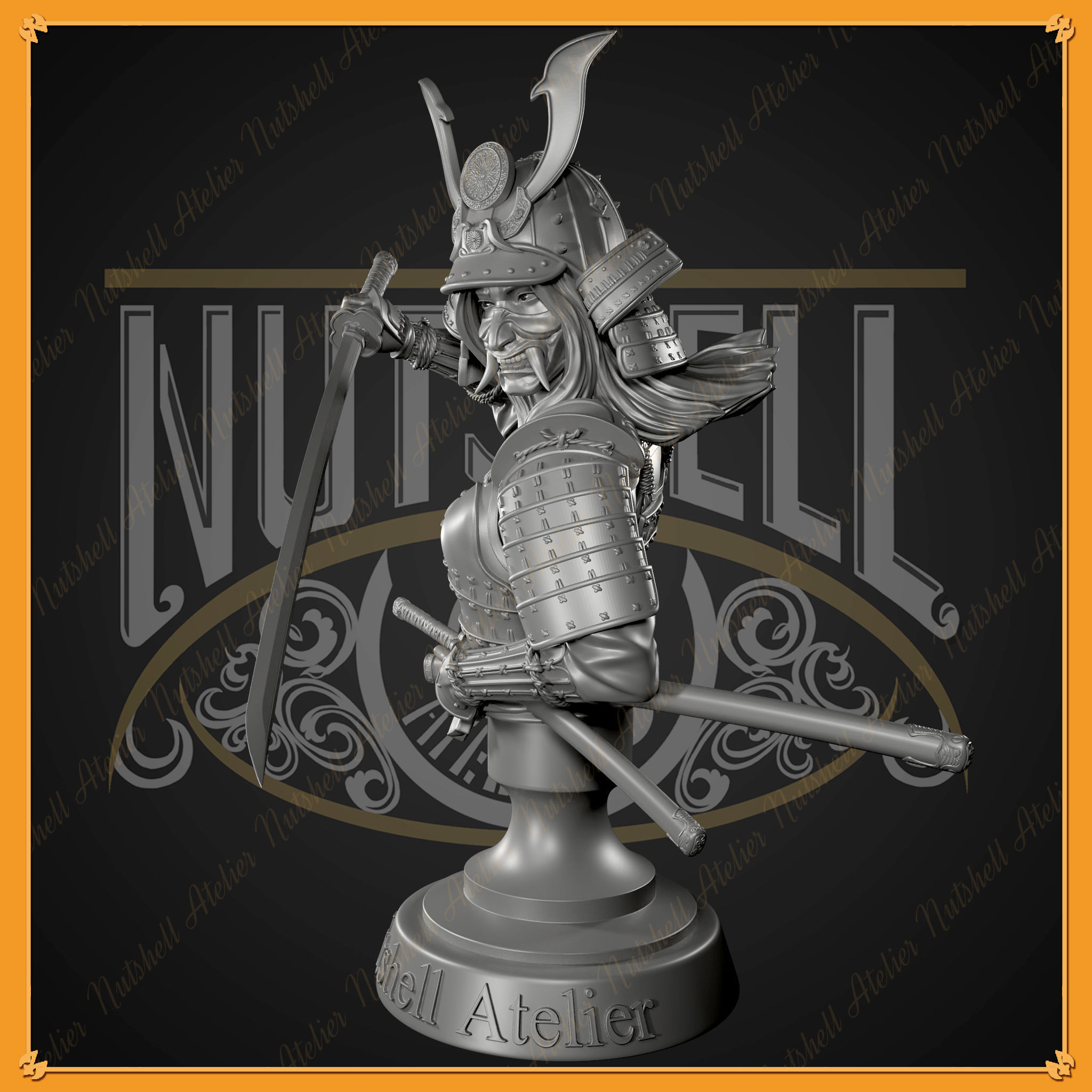 Nutshell Atelier - Samurai Bust - NSFW 3D model 3D printable | CGTrader