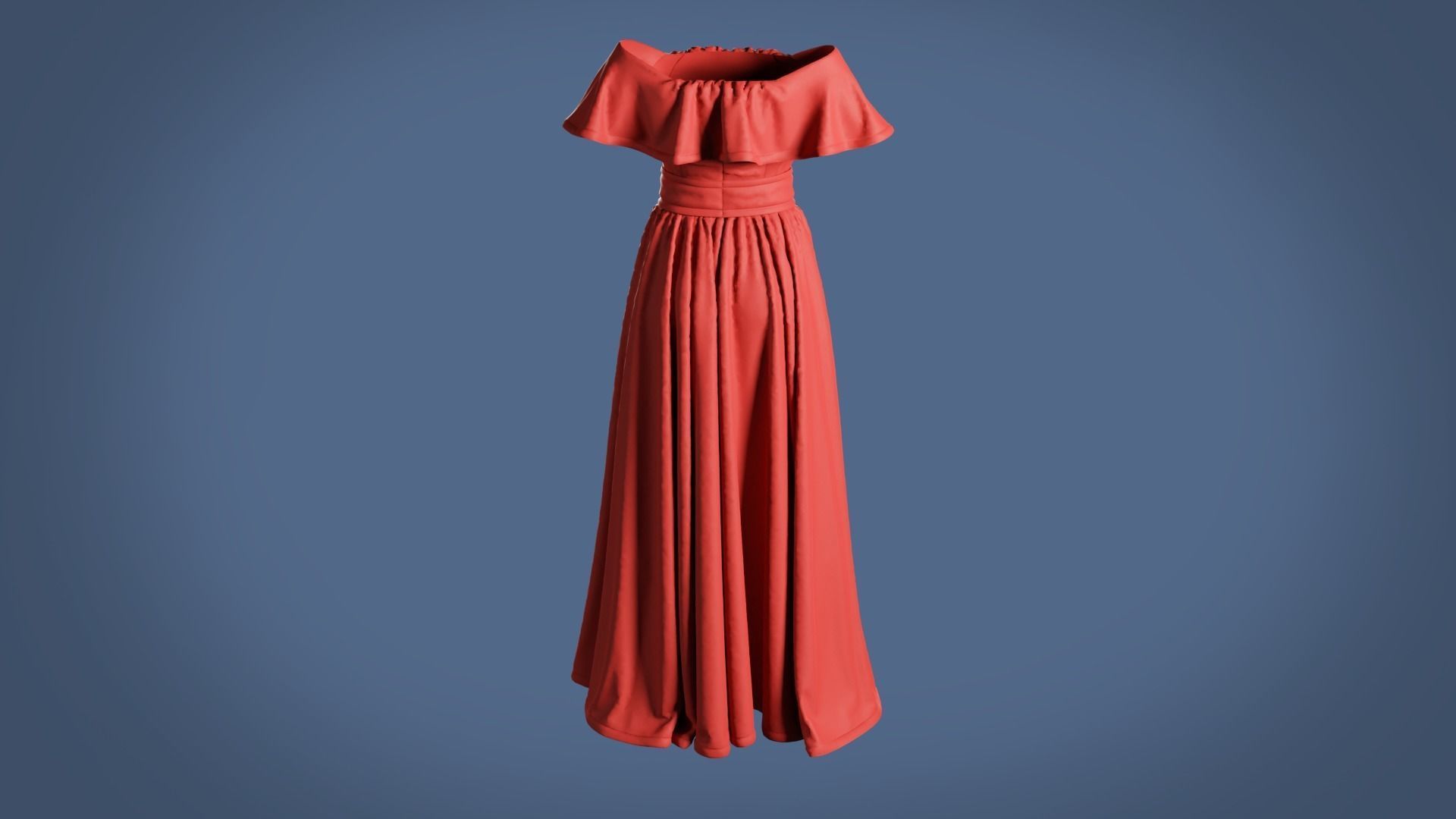 Dress with ruffles 3D model | CGTrader