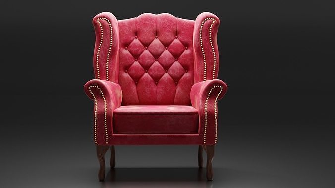 3D model Red chair Low poly and High quality chair VR / AR / low-poly ...