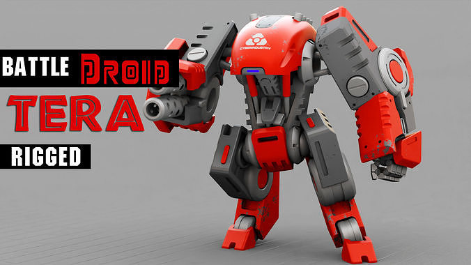 BATTLE DROID TERA RIGGED 3D model rigged | CGTrader