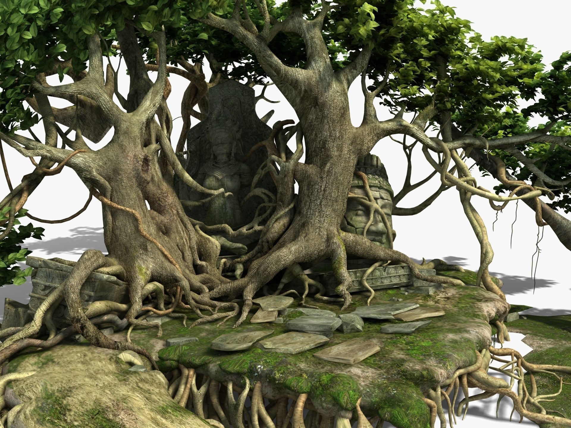 Temple Ruins Tree 3D model | CGTrader
