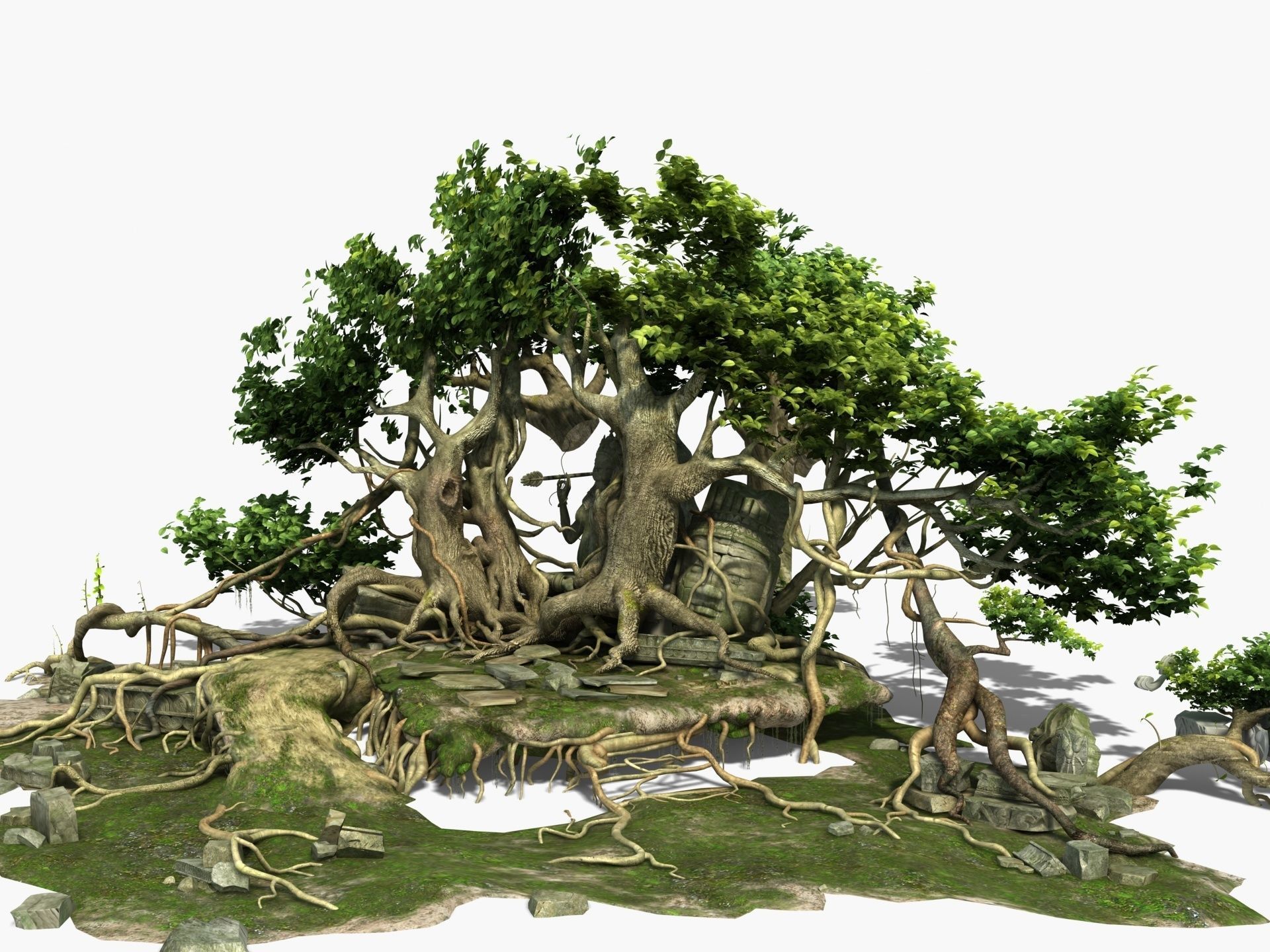 Temple Ruins Tree 3D model | CGTrader