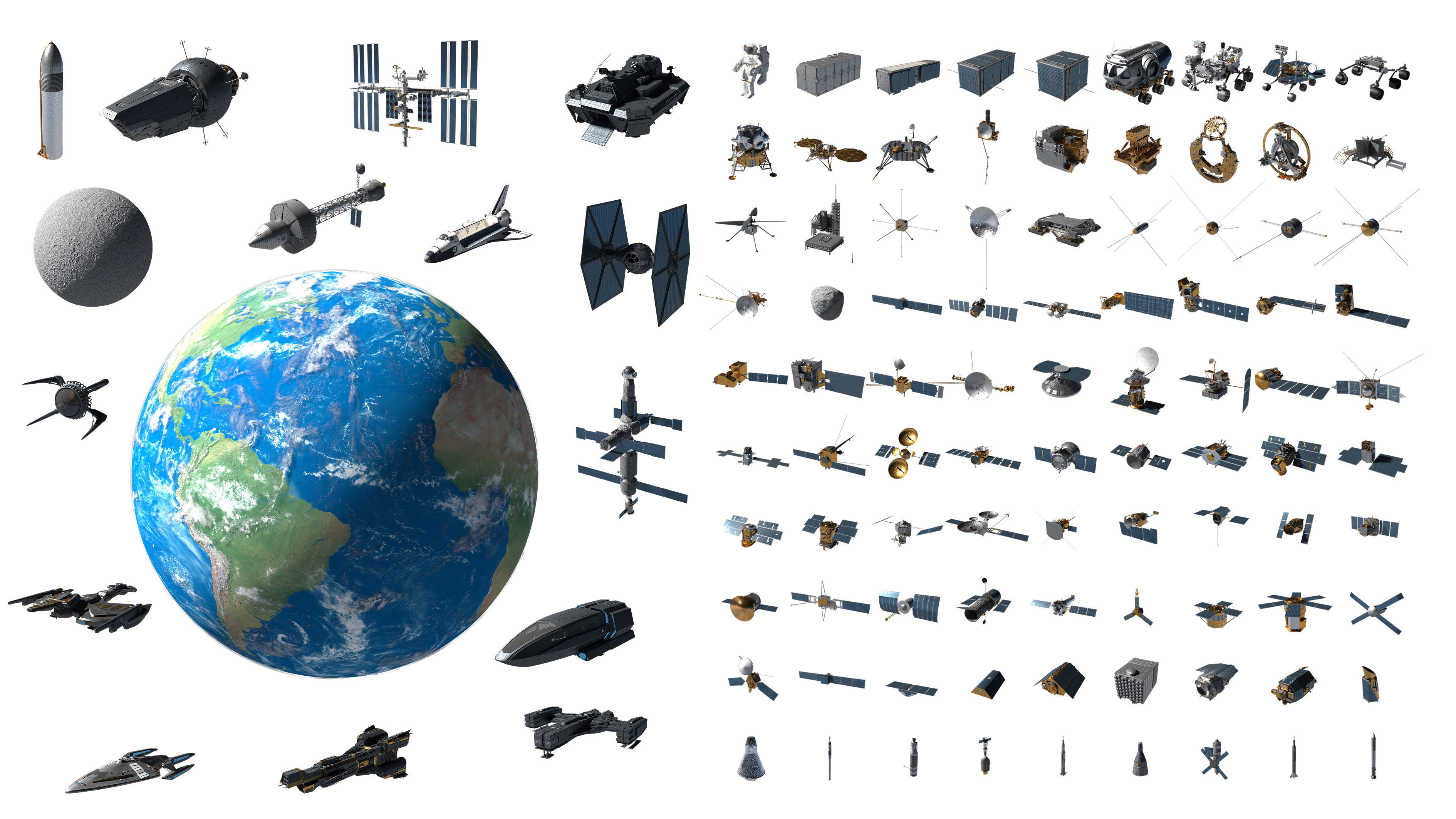 3D model Space Kitbash VR / AR / low-poly | CGTrader