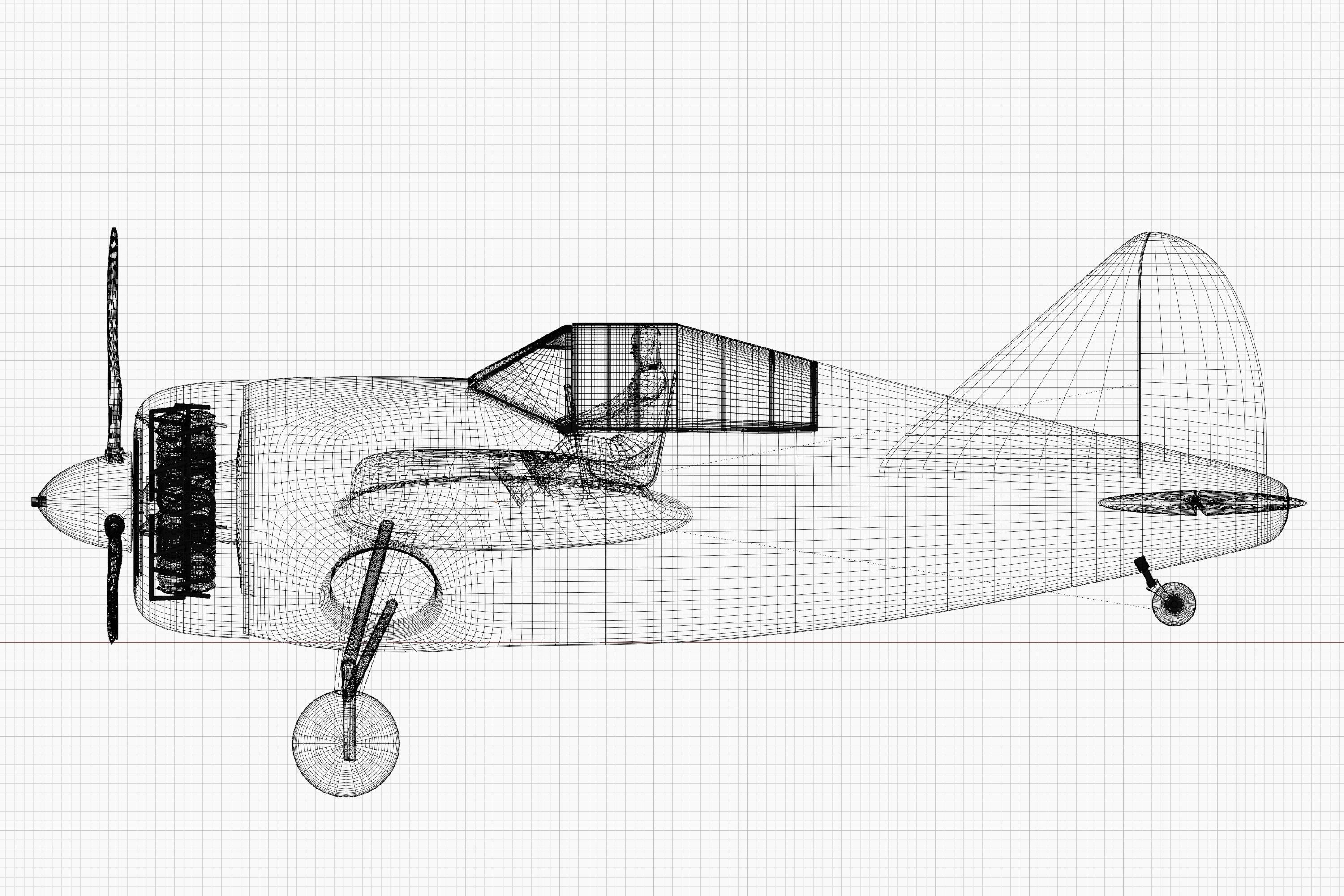 Brewster F2A Buffalo - very simple 3D model | CGTrader