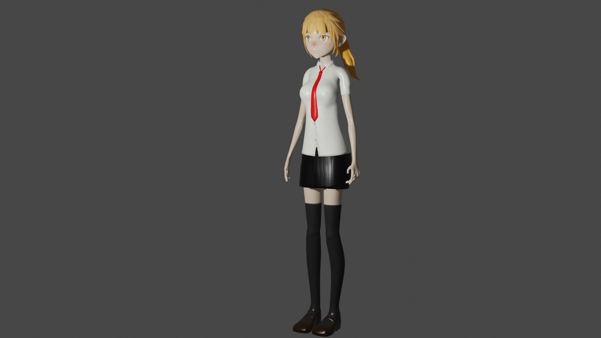 Anime School Girl 3D model animated rigged | CGTrader