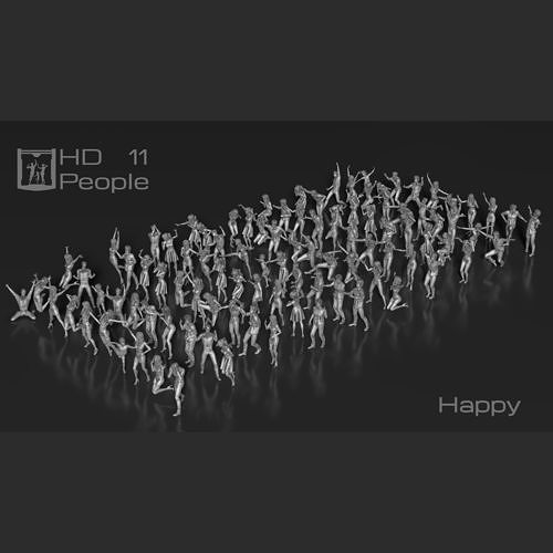 HD People 11 Happy 3D model 3D printable | CGTrader