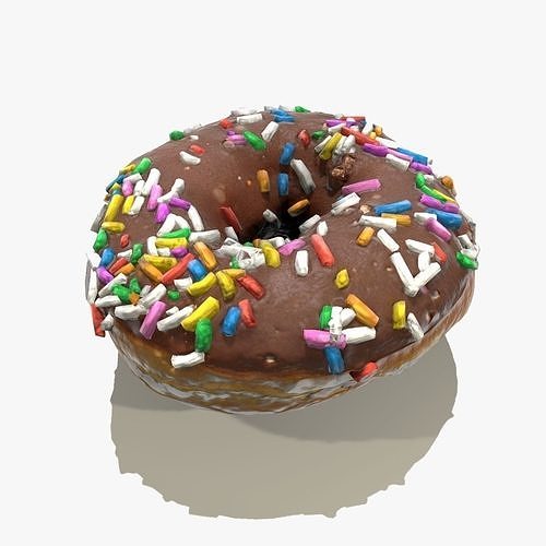 3D model 5 LODs 8k Doughnut with Sprinkles VR / AR / low-poly | CGTrader