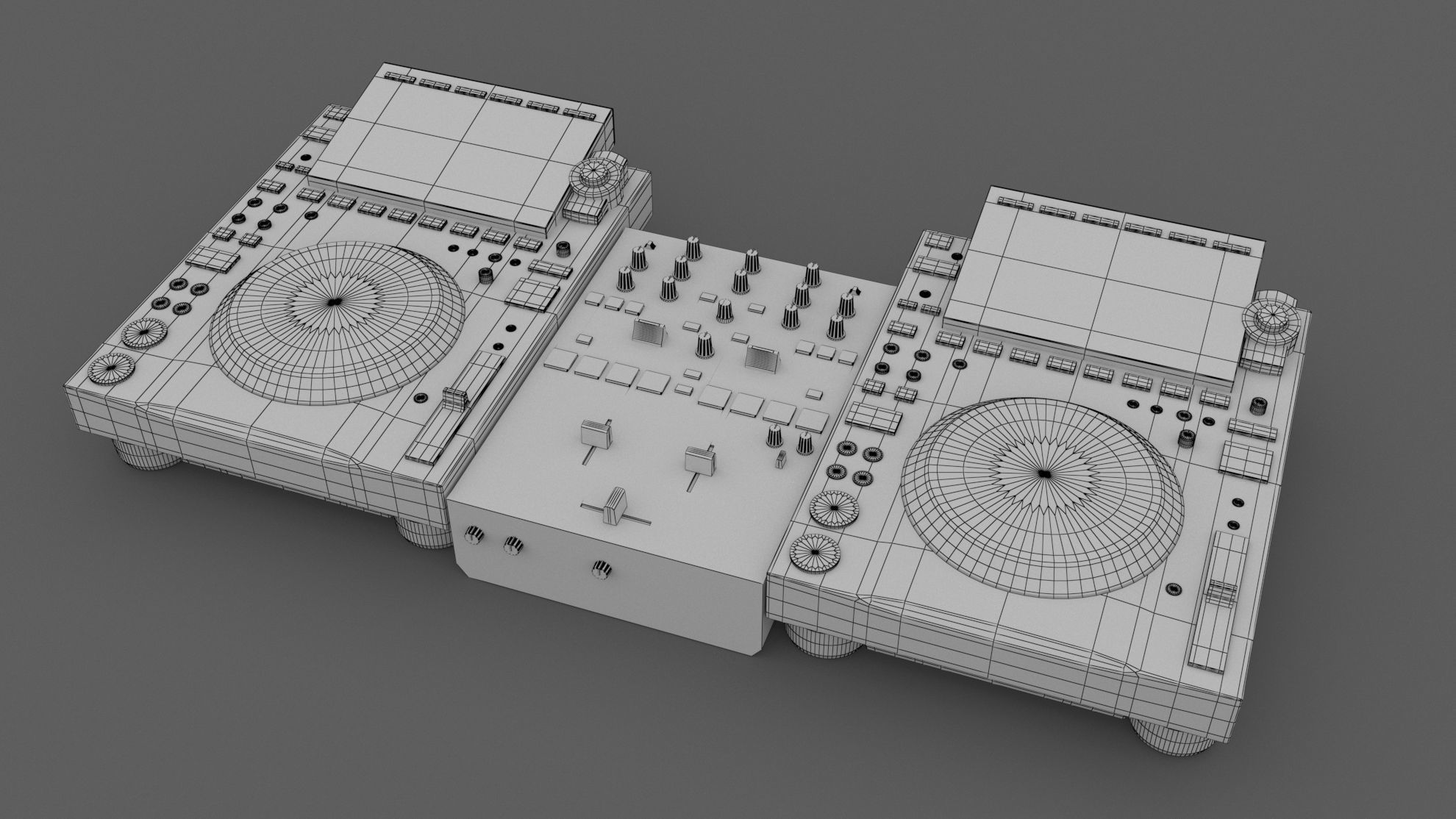 Pioneer DJ Set 4 DJM-S5 and CDJ 3000 Nexus 3D model | CGTrader
