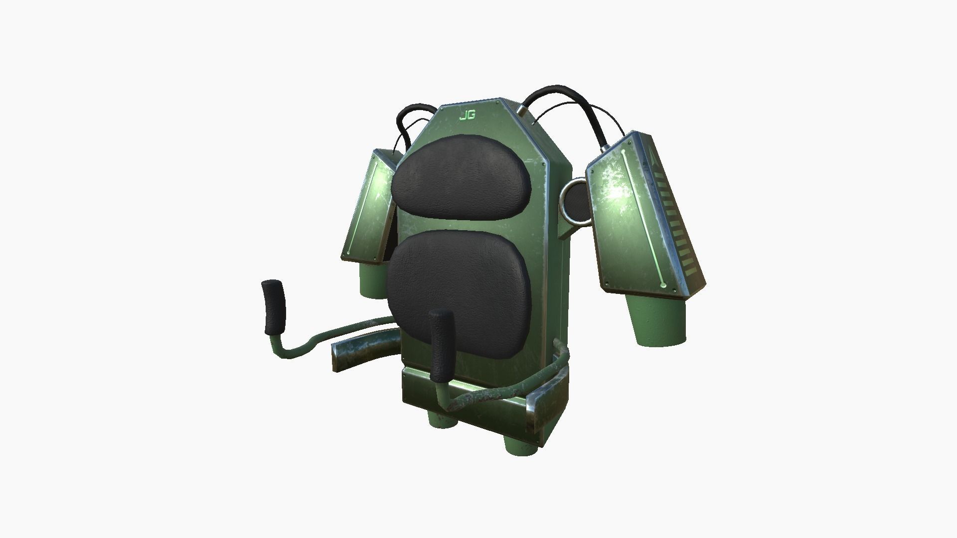 3D model Jetpack G09 Green Metal - SciFi Character Design VR / AR / low ...