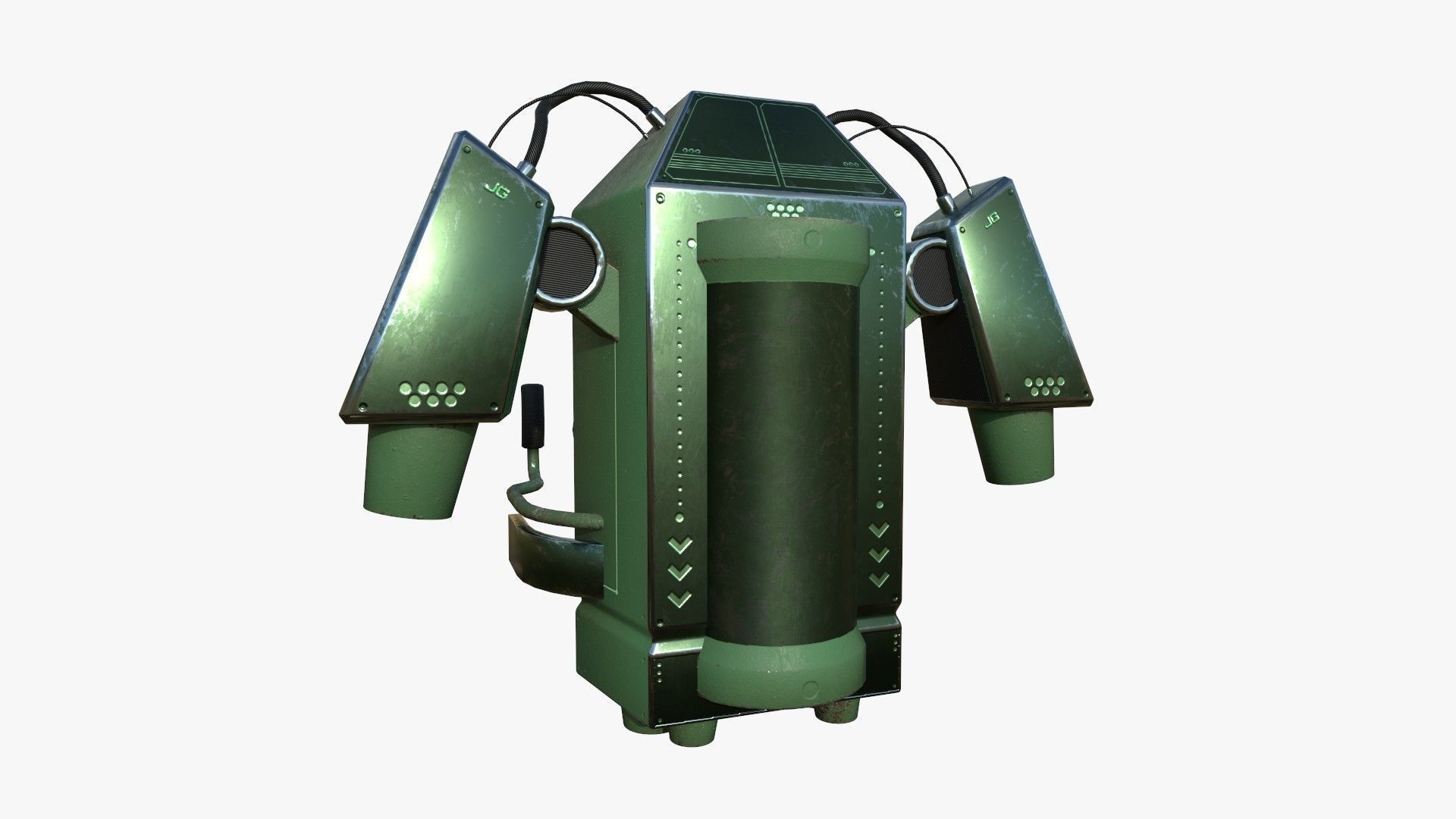 3D model Jetpack G09 Green Metal - SciFi Character Design VR / AR / low ...