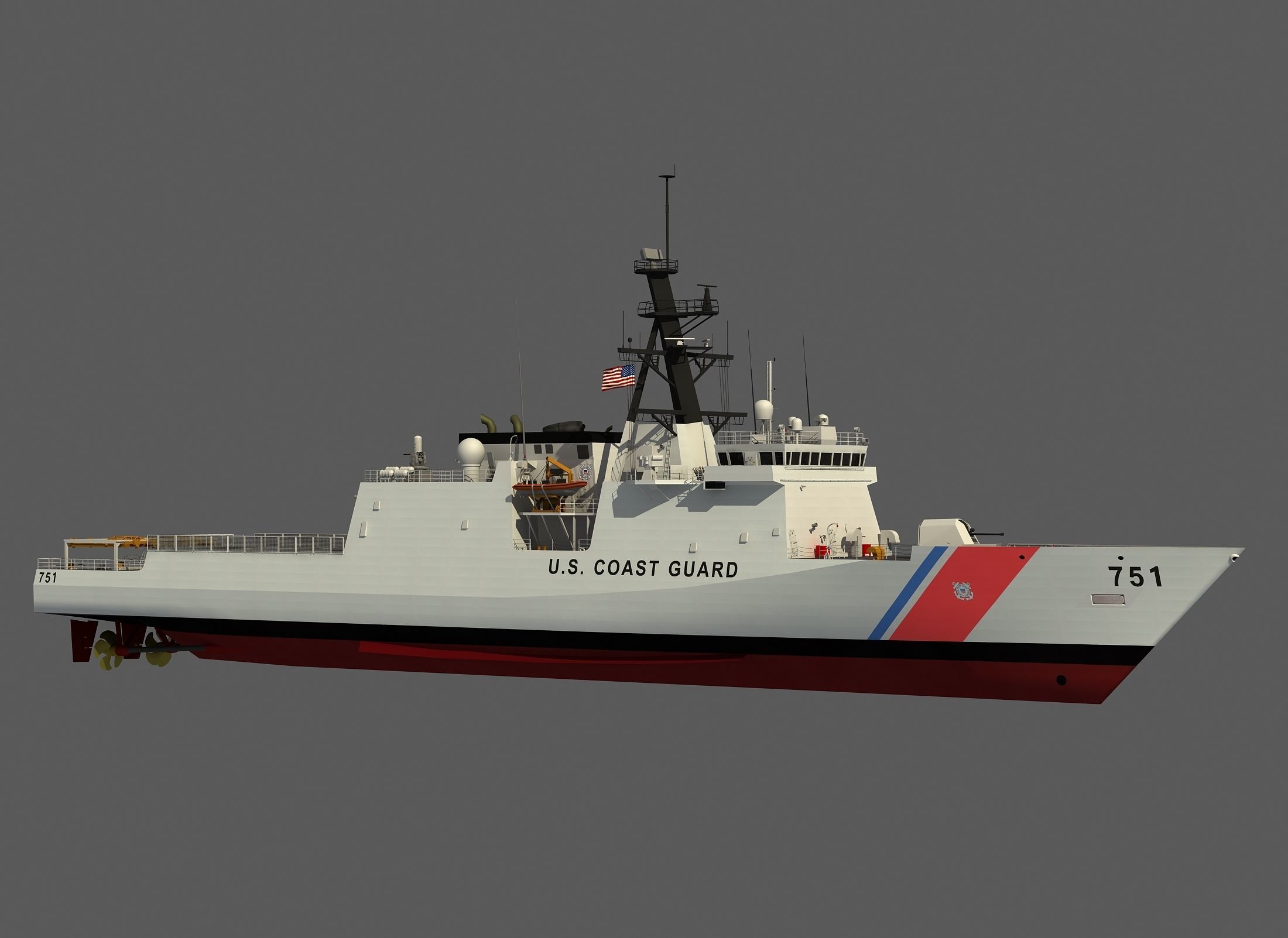 USCGC WAESCHE - LEGEND CLASS US CUTTER-COAST GUARD 3D model | CGTrader