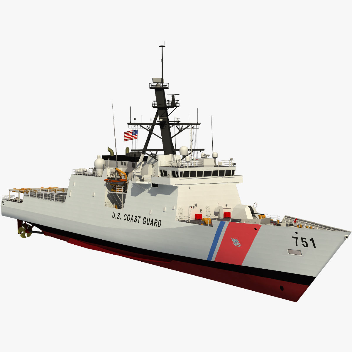 USCGC WAESCHE - LEGEND CLASS US CUTTER-COAST GUARD 3D model | CGTrader