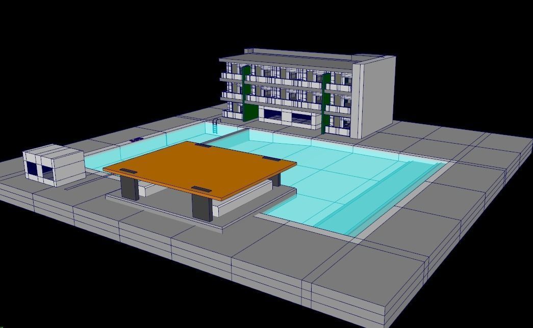 3D model Swimming Pool Complex Resort VR / AR / low-poly | CGTrader