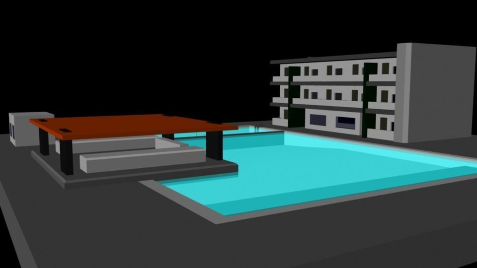 3D model Swimming Pool Complex Resort VR / AR / low-poly | CGTrader