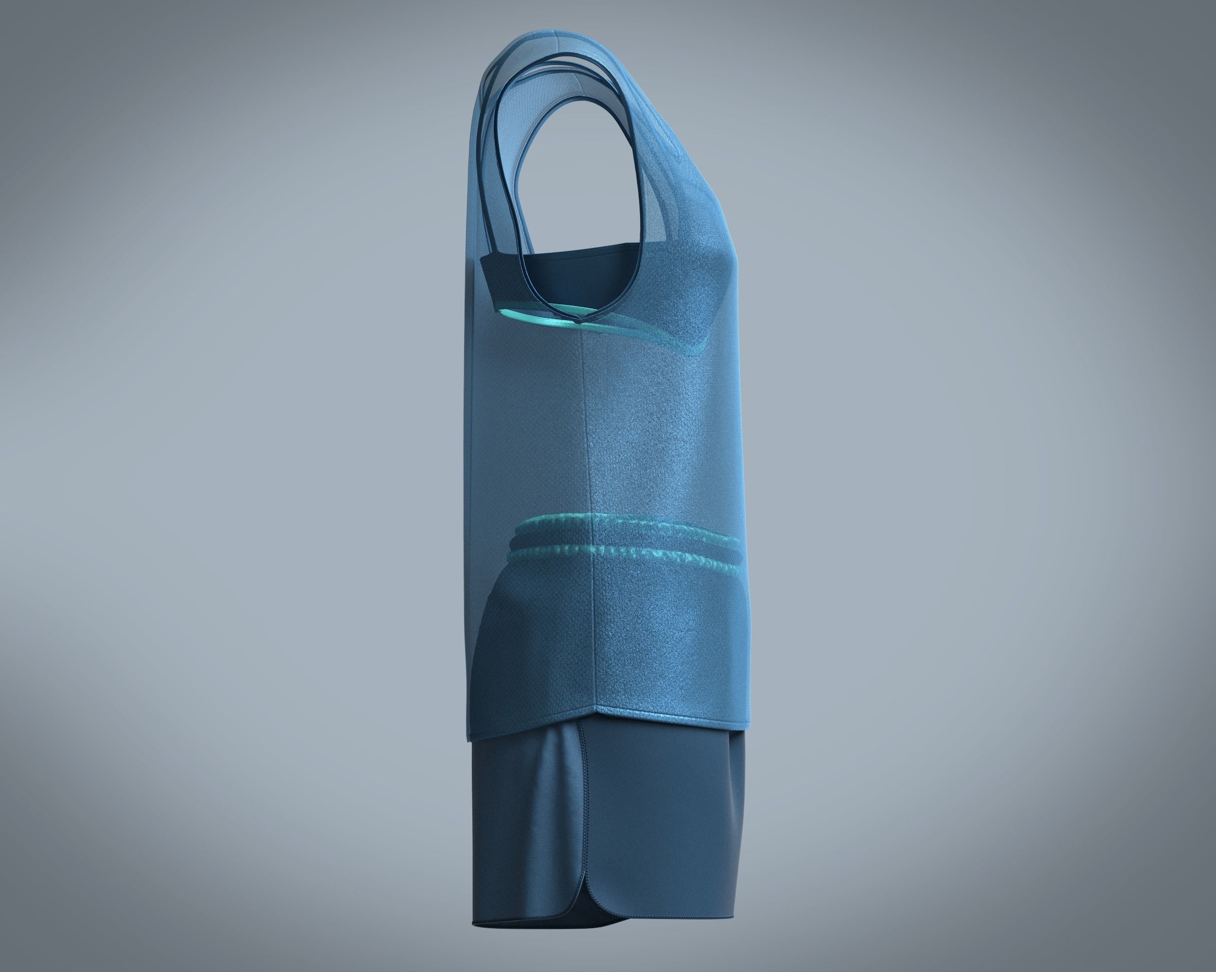Mesh Gym Bra with Tank top and Short 3D model | CGTrader