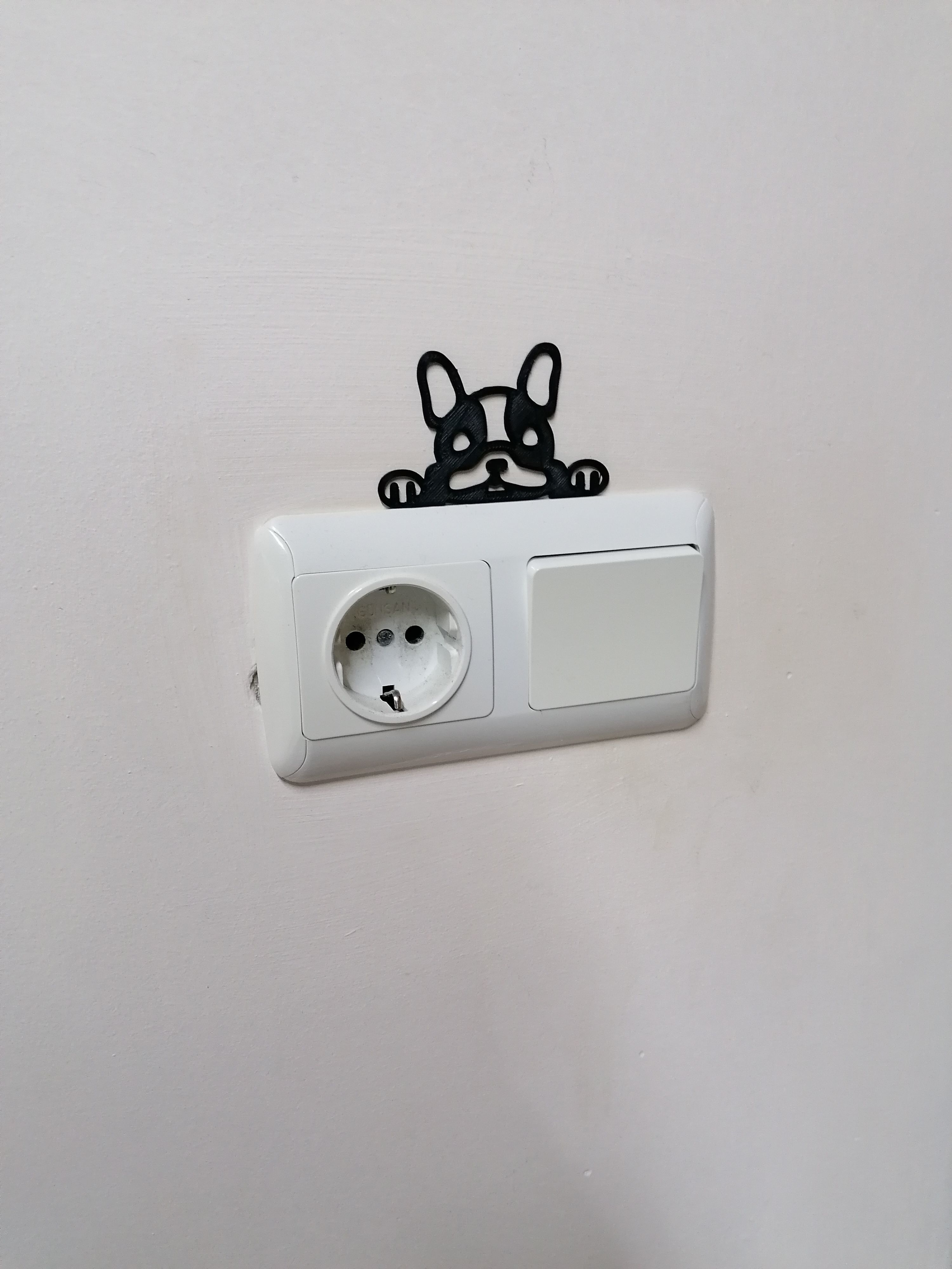 FUN WALL AND SOCKET DECORATION DOG 3D model 3D printable | CGTrader