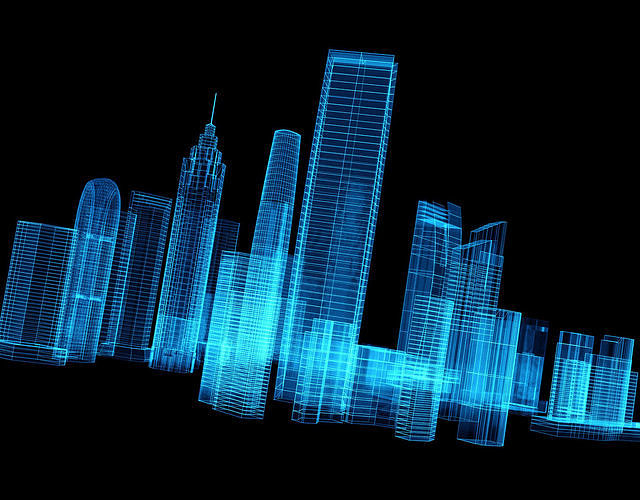 Hologram City 3D model animated | CGTrader