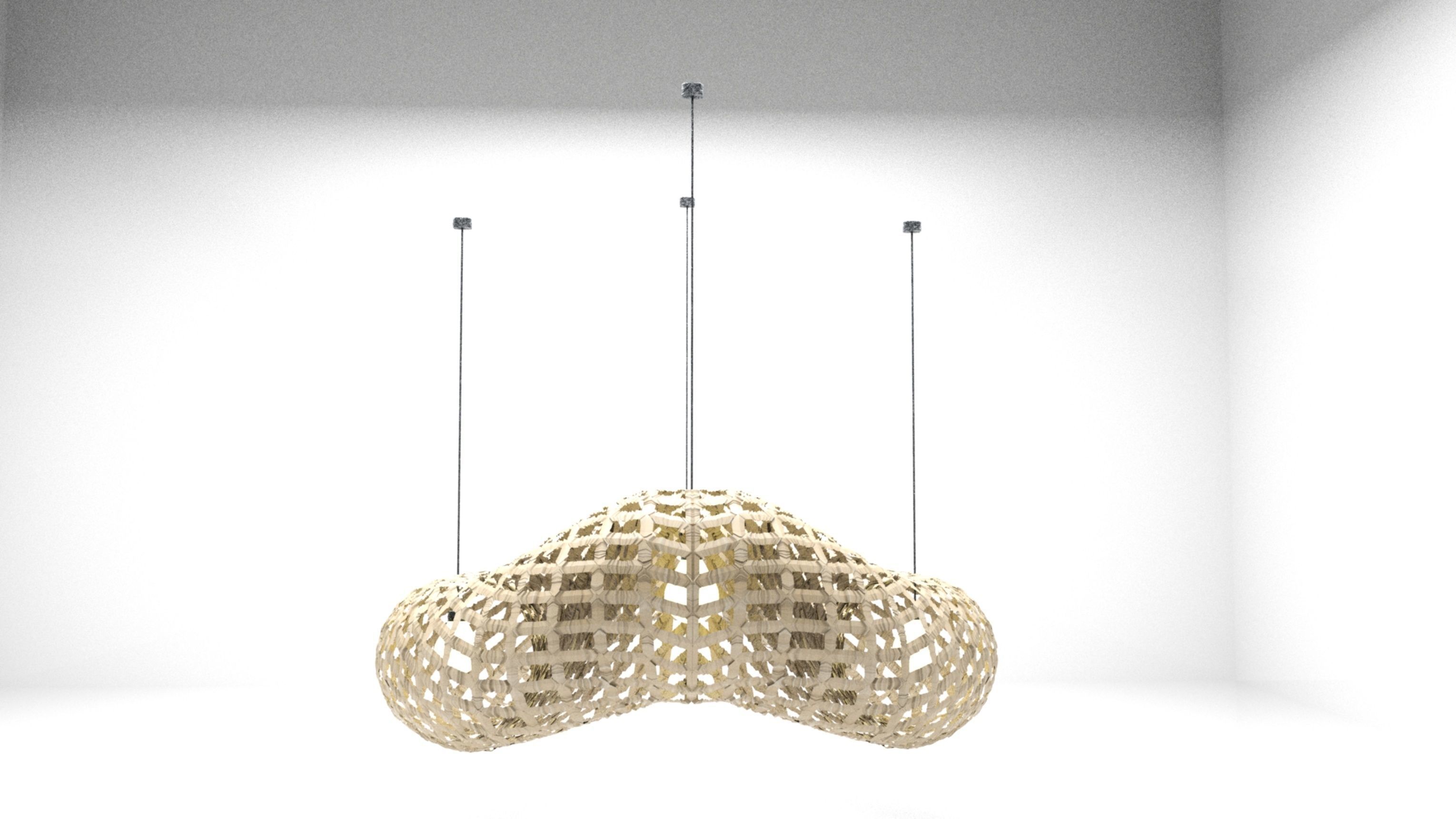 3D model 3D MODEL OF A DECORATIVE PARAMETRIC RATTAN CEILING CHANDELIER ...