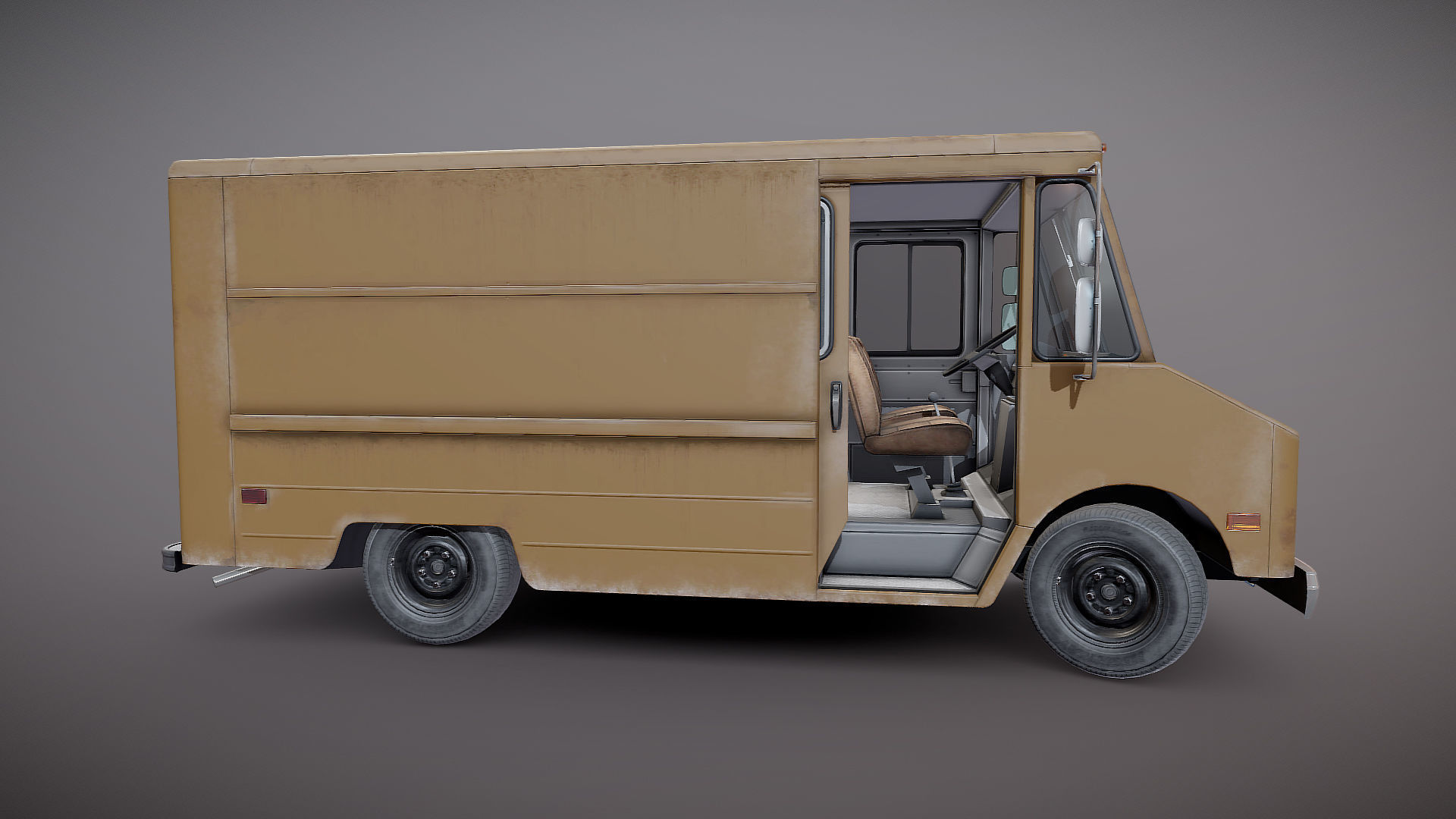 3D model Vintage industrial boxvan VR / AR / low-poly | CGTrader