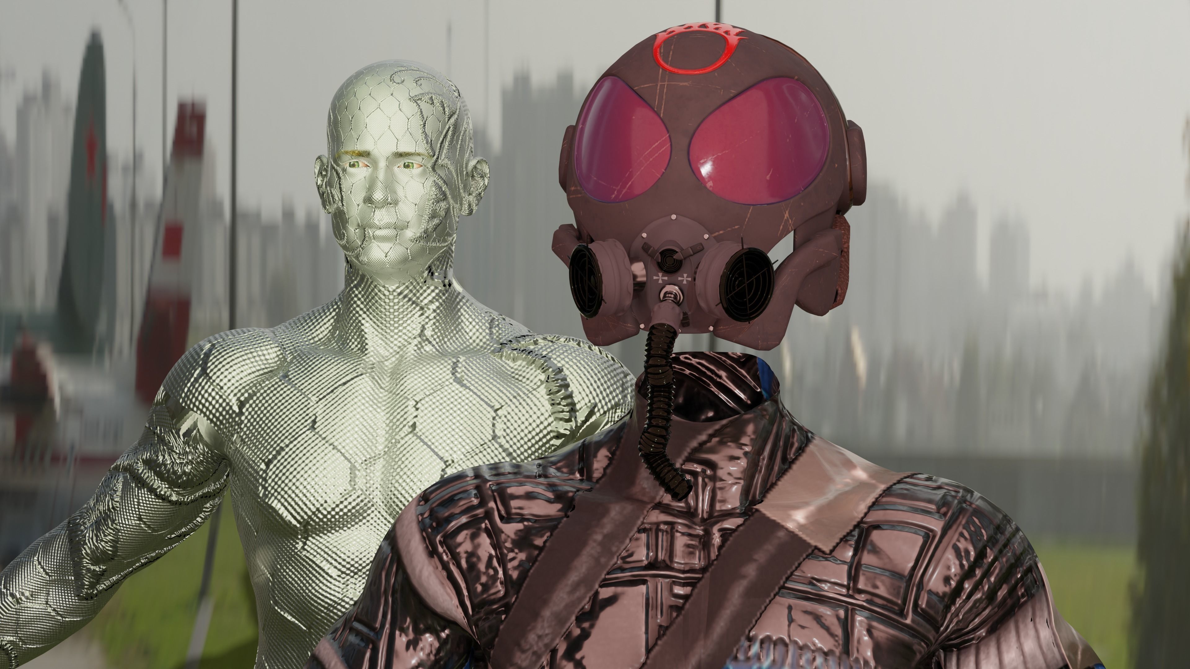 3D model of sci fi gas man with pack 3D model | CGTrader