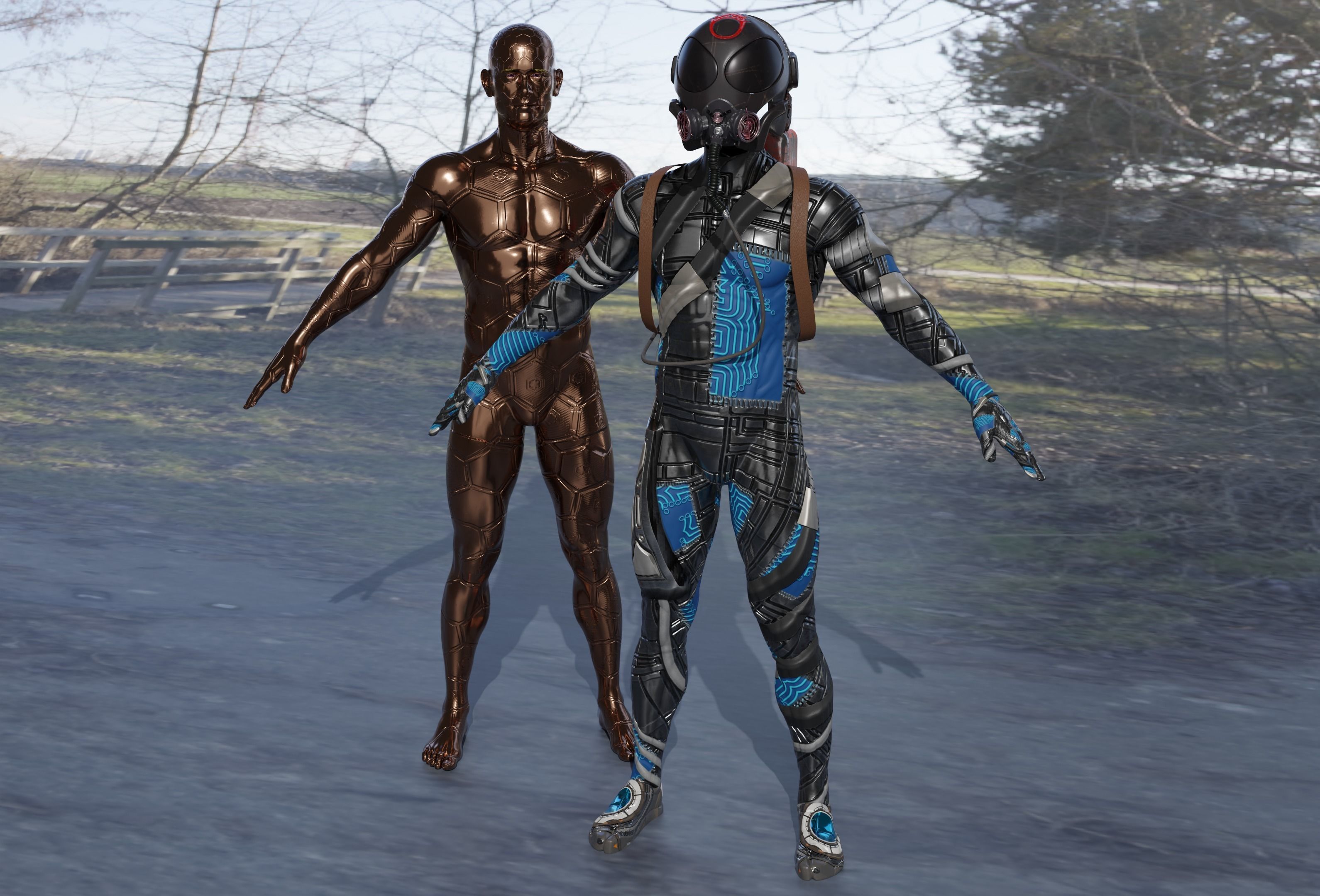 3D model of sci fi gas man with pack 3D model | CGTrader