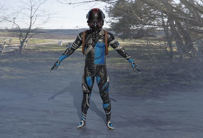 3D model of sci fi gas man with pack 3D model | CGTrader