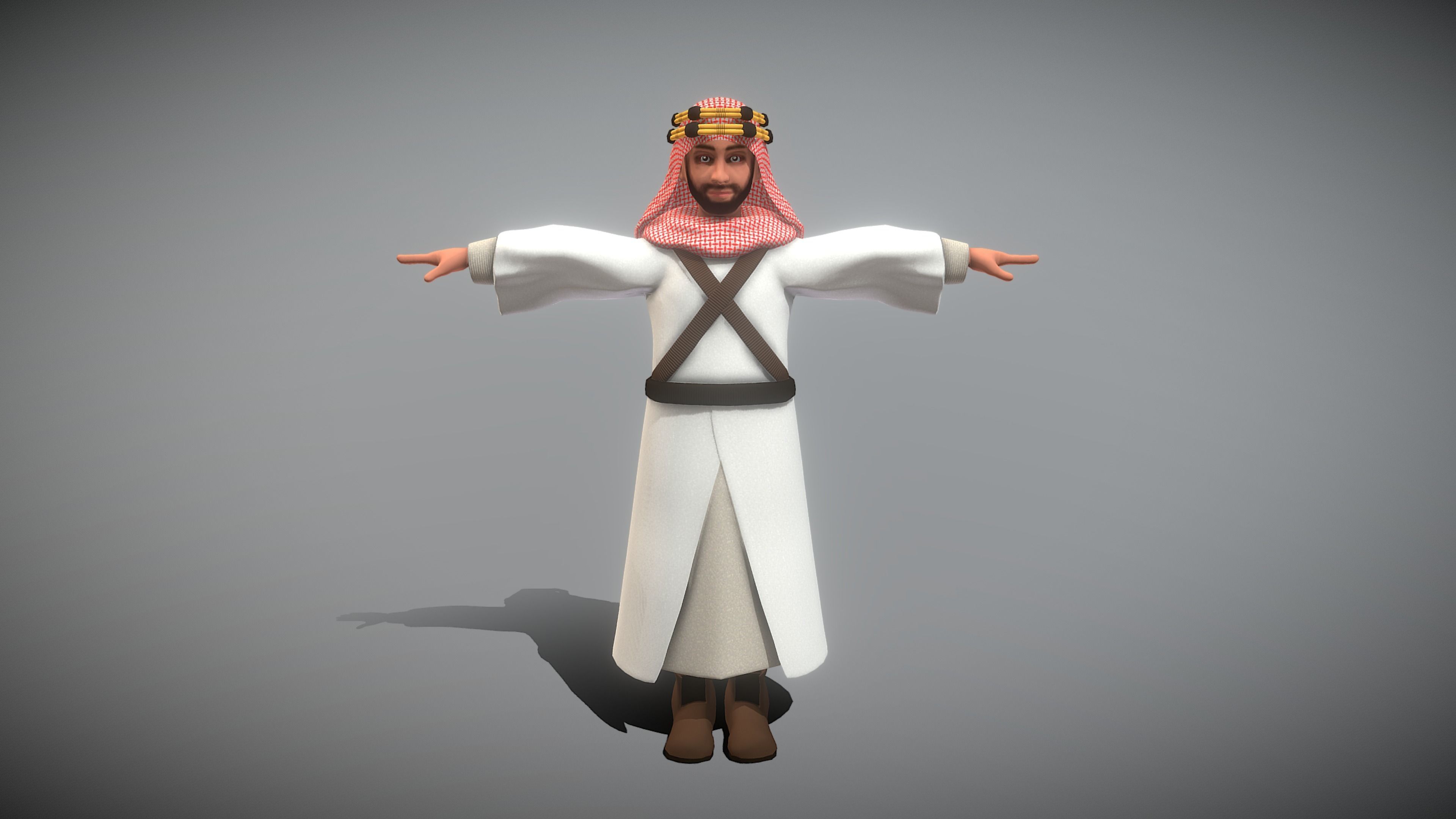 3D model Arab Character VR / AR / low-poly rigged animated | CGTrader