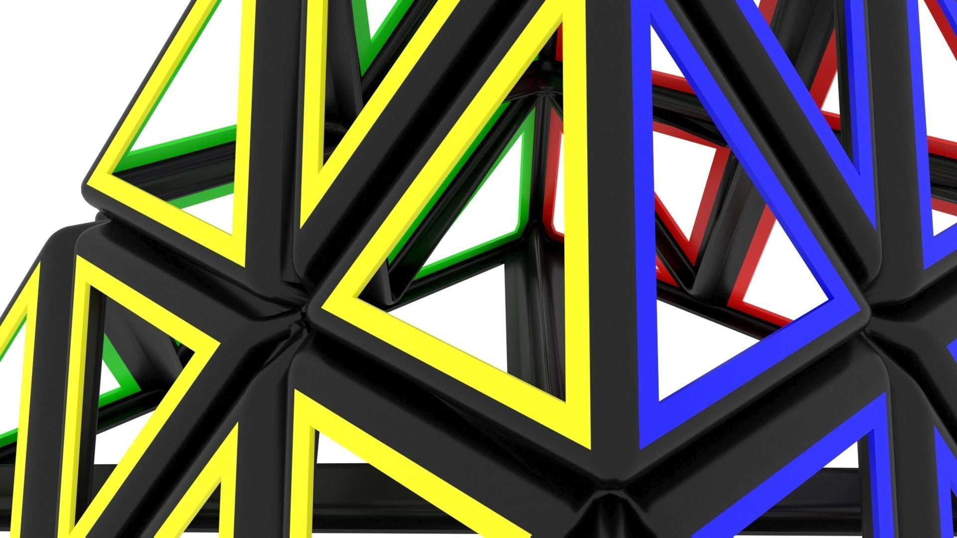 Pyraminx Skeleton 3D model | CGTrader