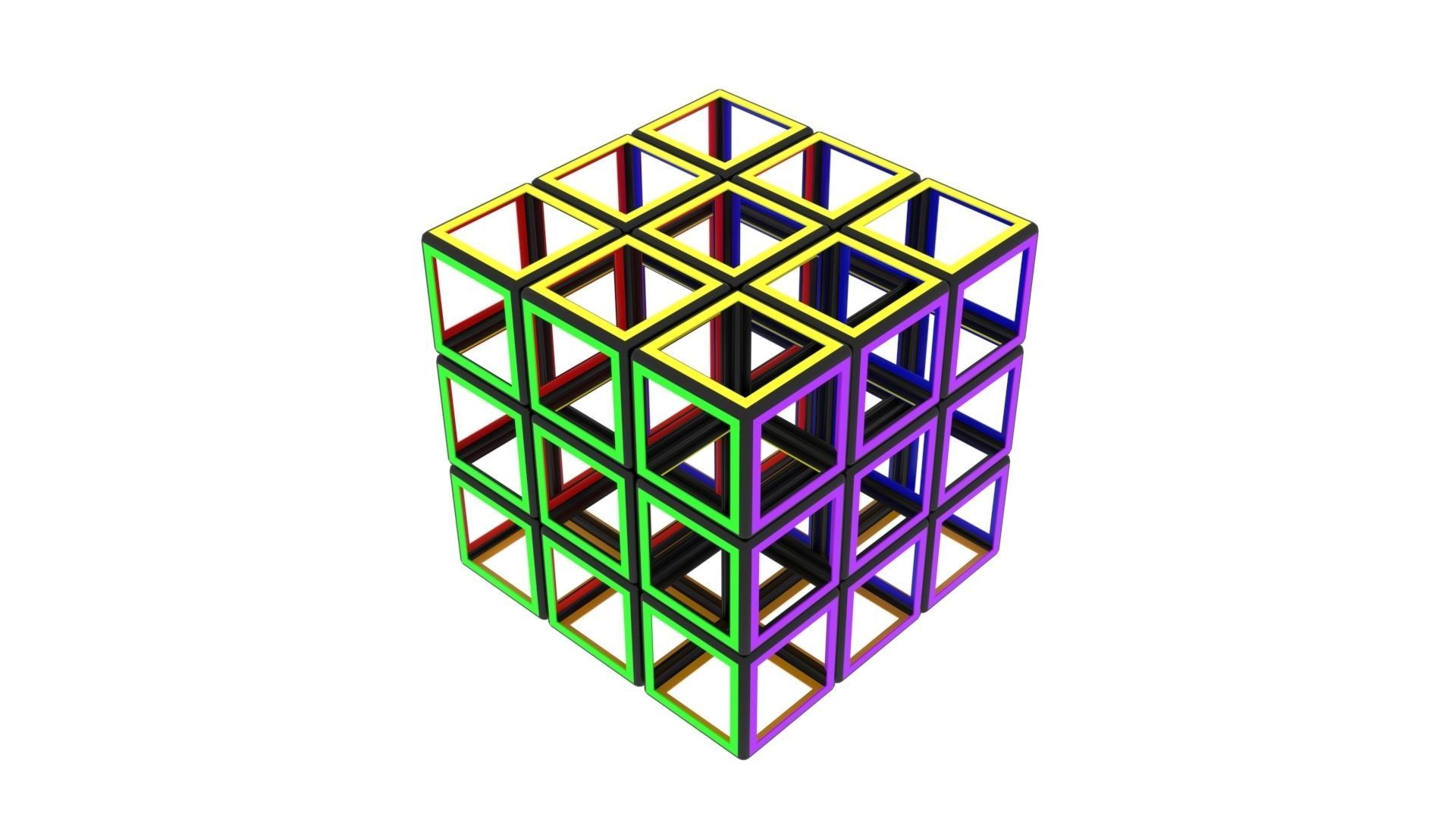 Rubiks Cubes Skeleton Collection 3D model | CGTrader