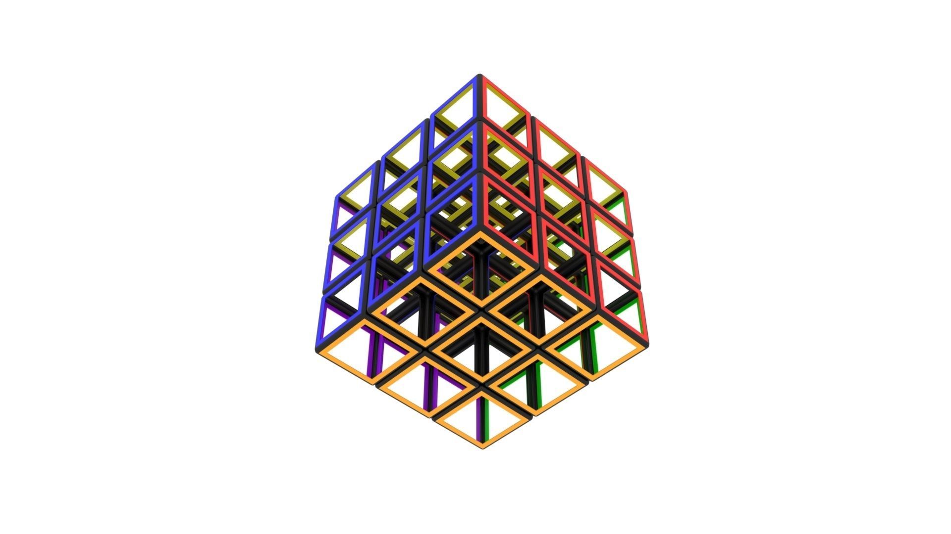 Rubiks Cubes Skeleton Collection 3D model | CGTrader