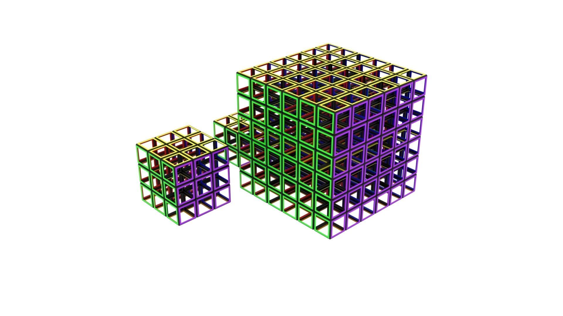 Rubiks Cubes Skeleton Collection 3D model | CGTrader