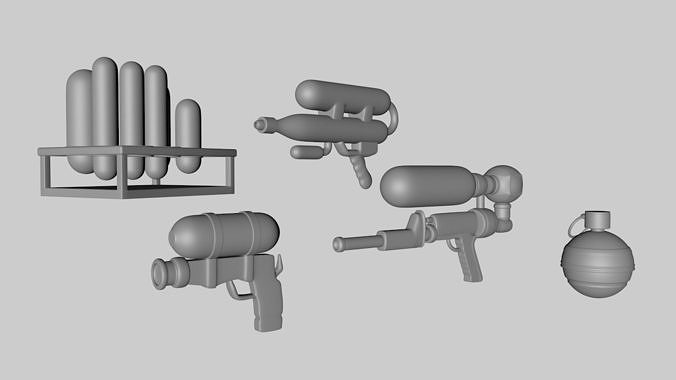 SciFi Cartoon Weapons 3D model | CGTrader