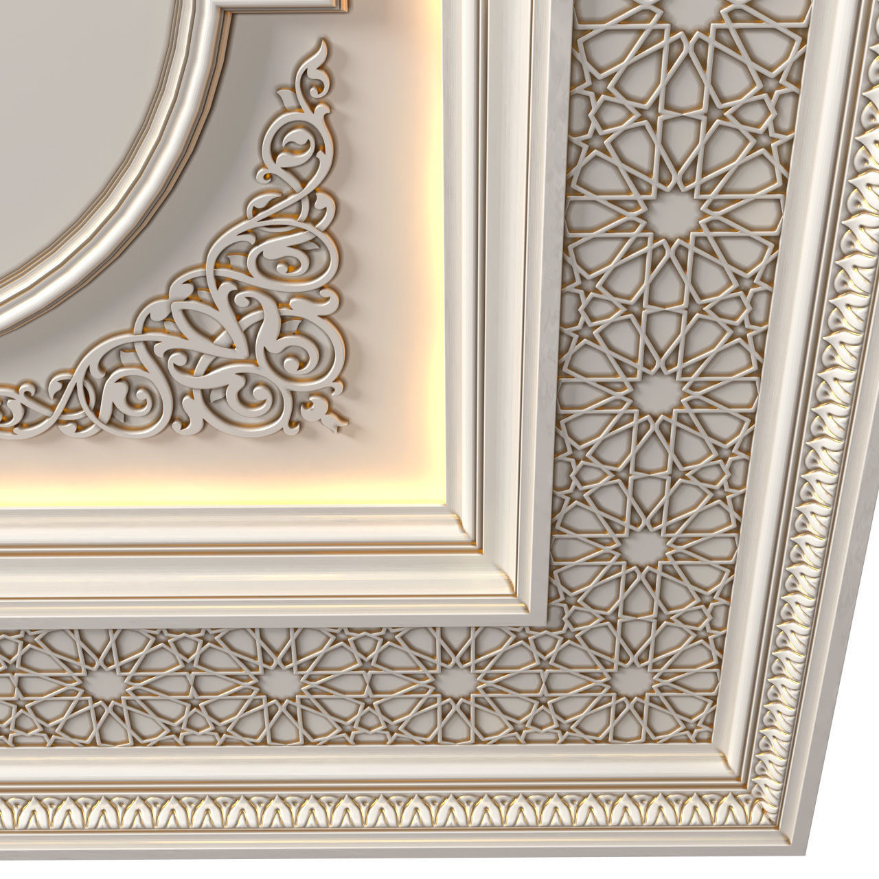 Oriental Ceiling Decorative Set 3D model | CGTrader