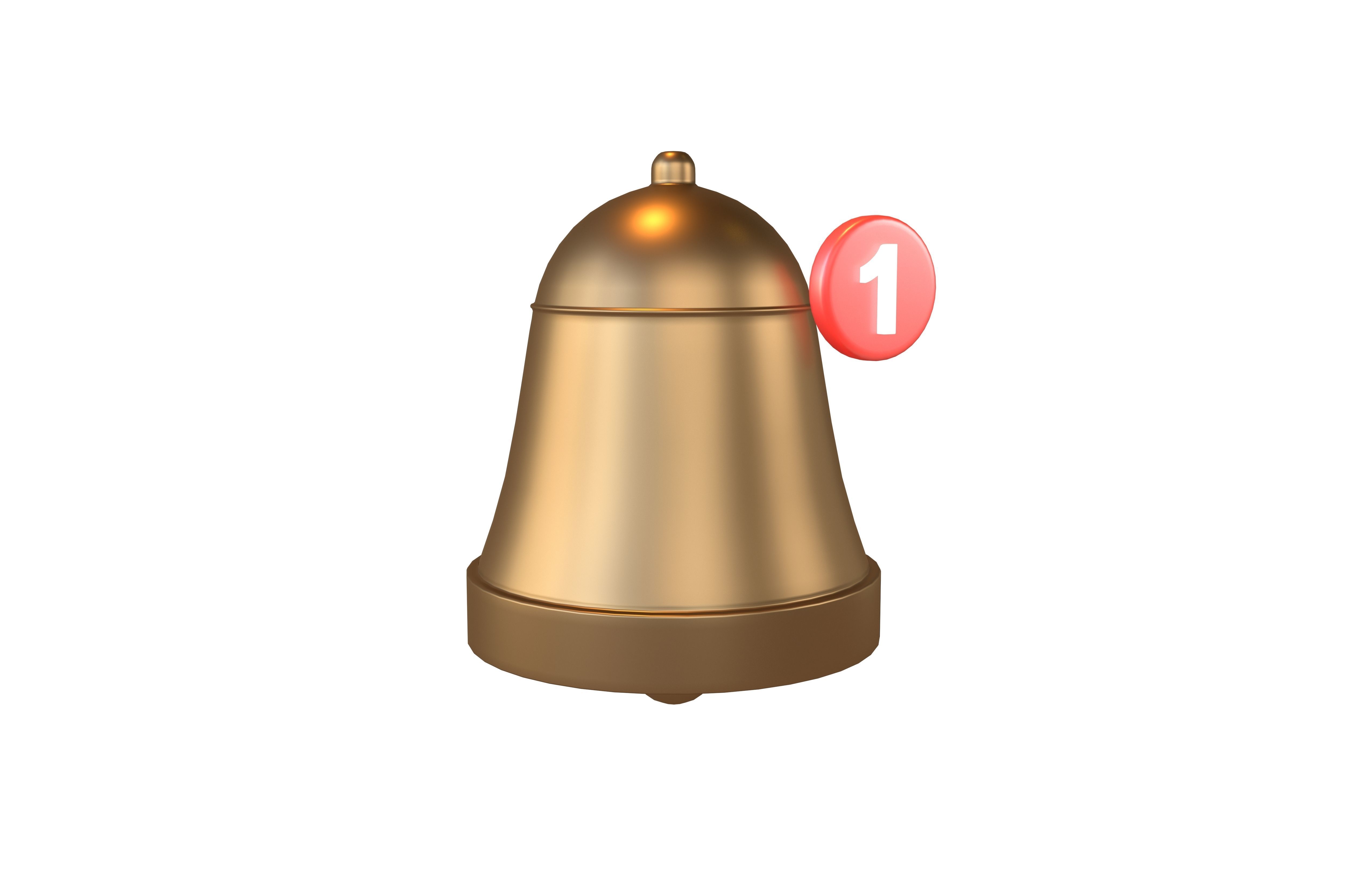 3D model Notification Bell with Reminder Number v1 007 VR / AR / low ...