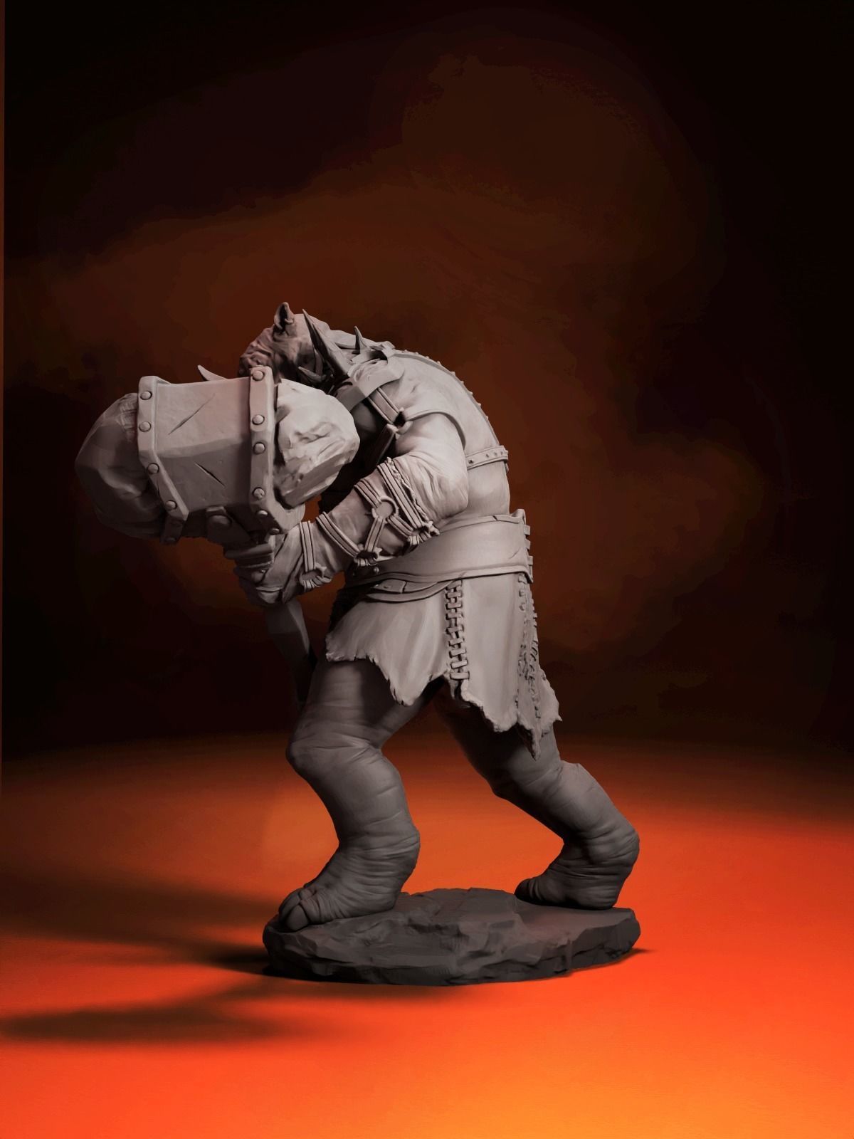 RAINO-The Rhino Warrior ONLY FREE BASE free 3D model 3D printable ...