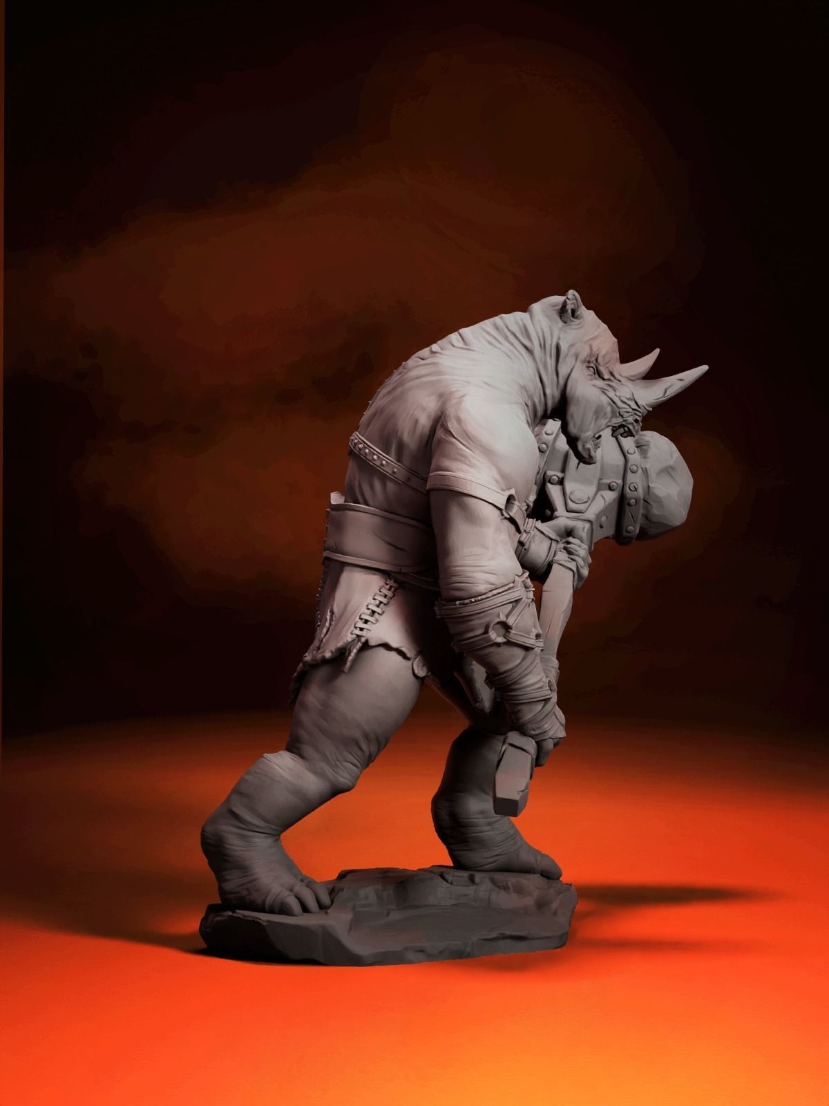 RAINO-The Rhino Warrior ONLY FREE BASE free 3D model 3D printable ...
