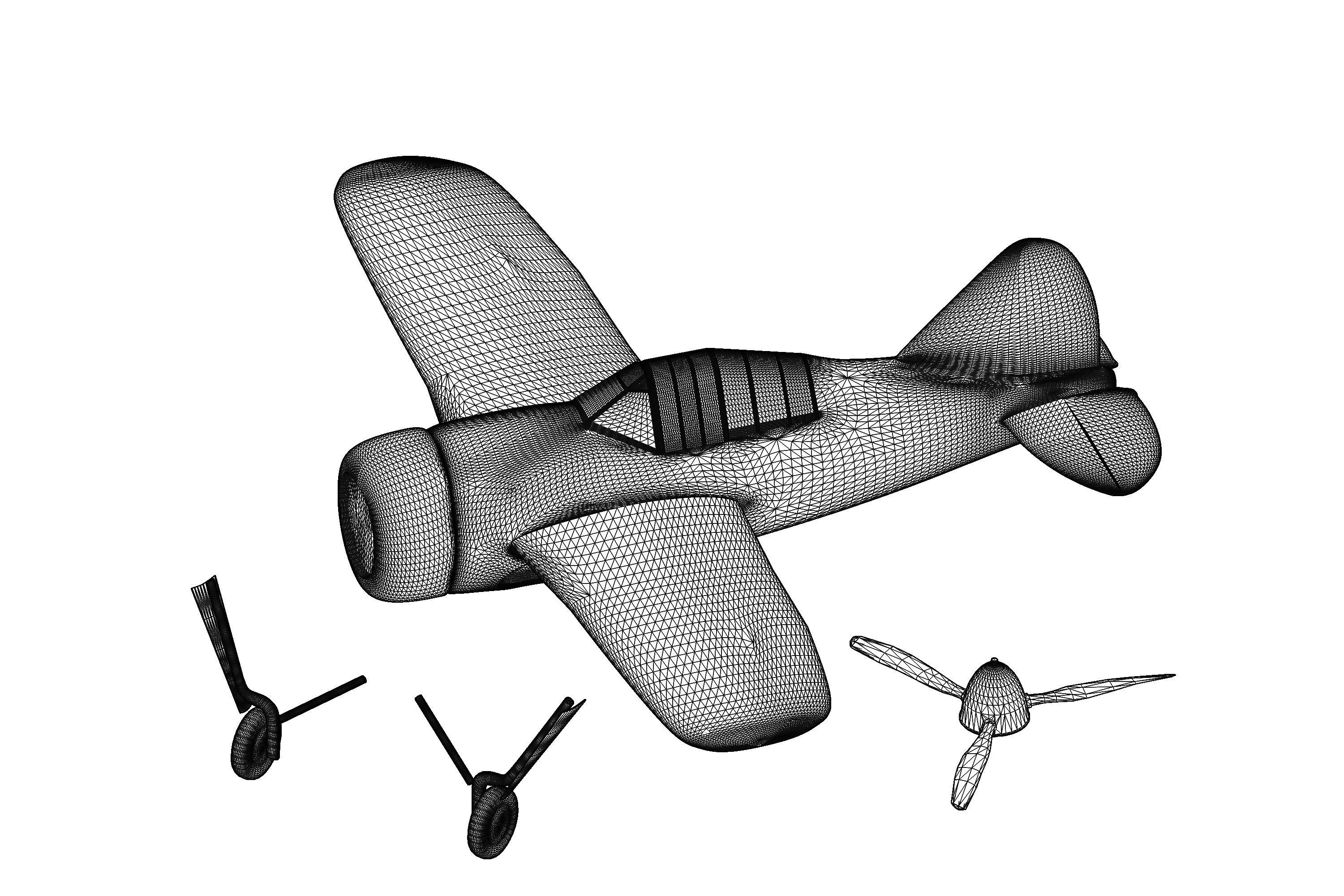 Brewster F2A Buffalo - 3D Print Ready simple 3D model 3D printable ...
