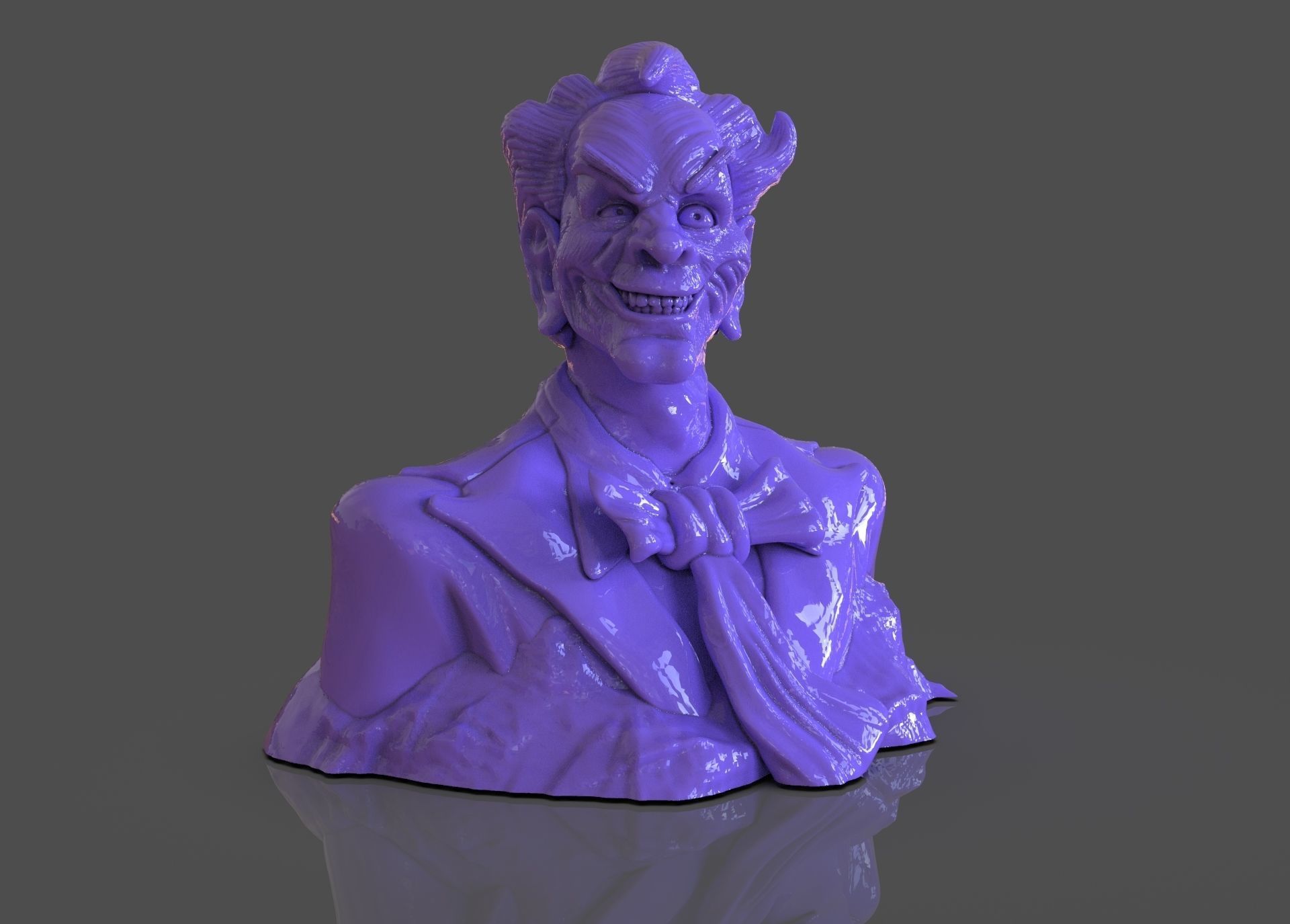 Stylized Joker Bust 3D model 3D printable | CGTrader