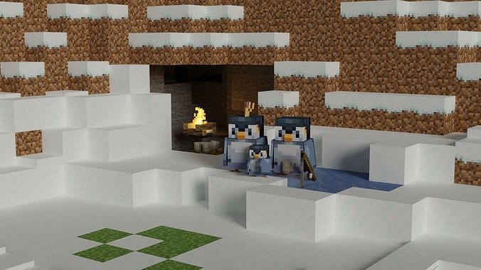 Minecraft penguin family MC BONUS GIFT 50 percent sale 3D model | CGTrader