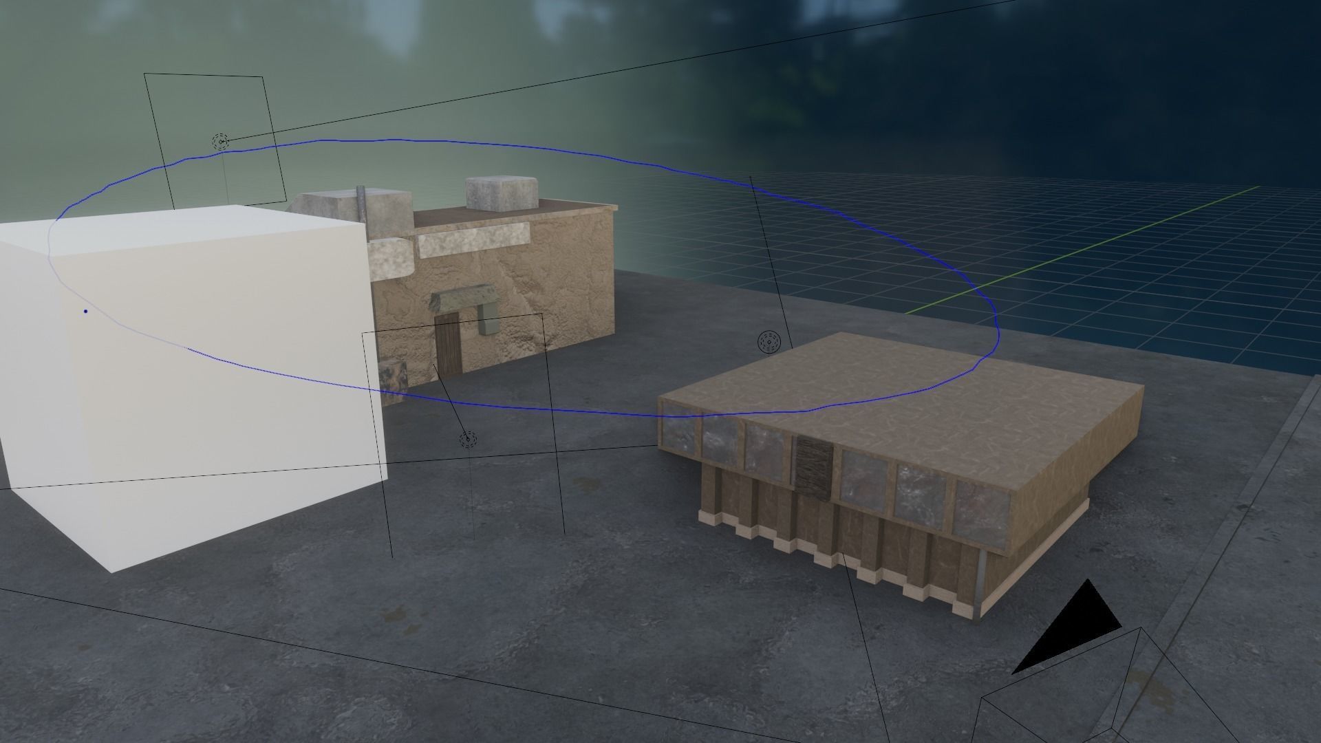 3D model SILENT DEPOT AREA - Low Poly concept art scene VR / AR / low ...