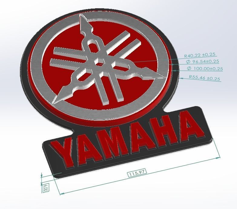 YAMAHA logo emblem 3D model 3D printable | CGTrader